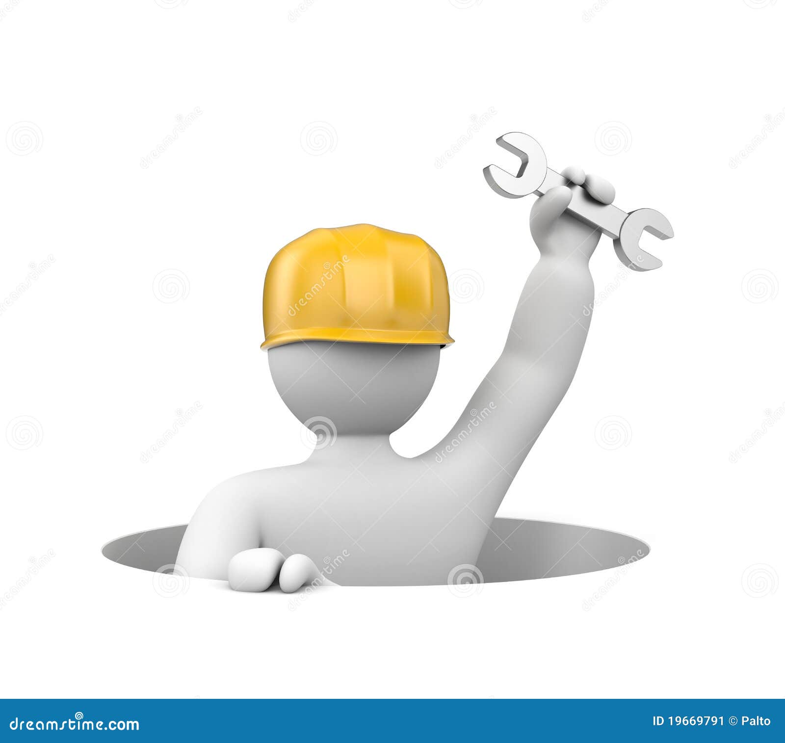Worker with key stock illustration. Illustration of power - 19669791