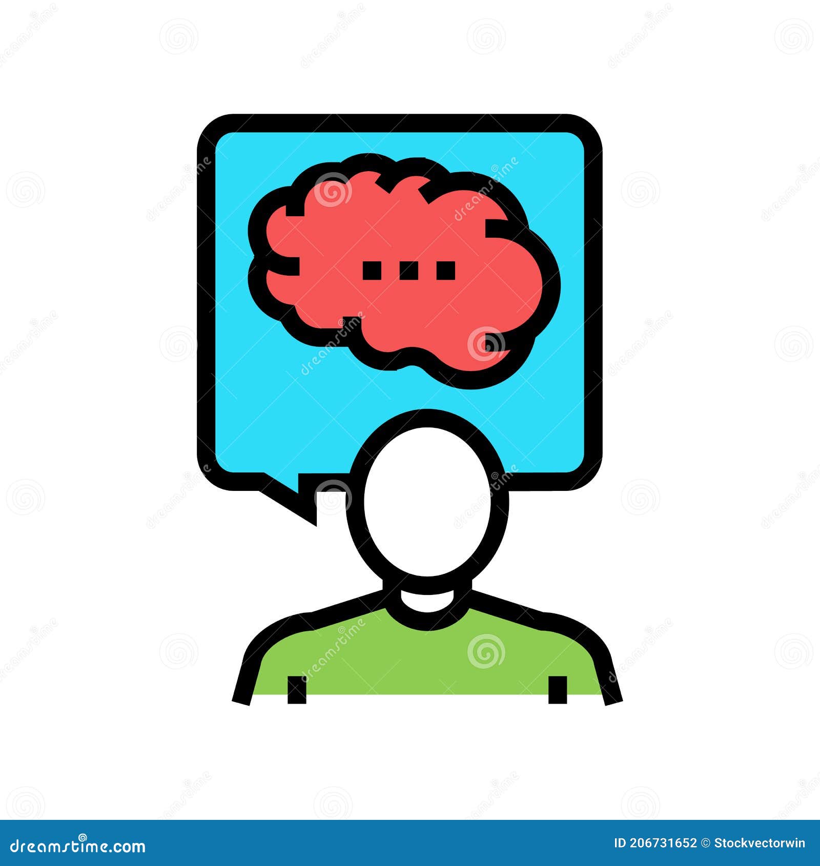 Worker Knowledge Color Icon Vector Flat Illustration Stock Illustration ...