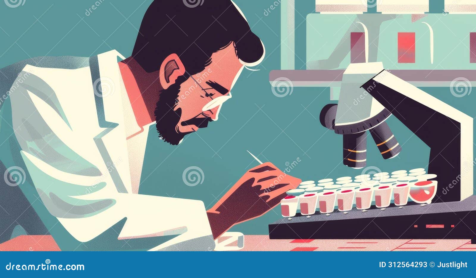A Worker in a Lab Coat Examining a Tray of Delicate Solar Cells Under a ...