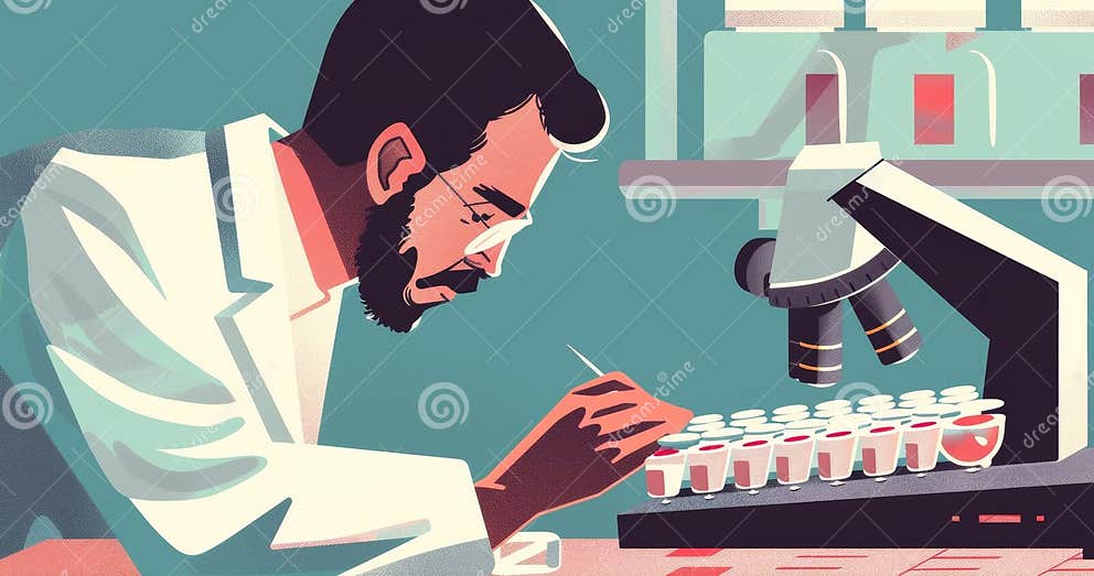 A Worker in a Lab Coat Examining a Tray of Delicate Solar Cells Under a ...