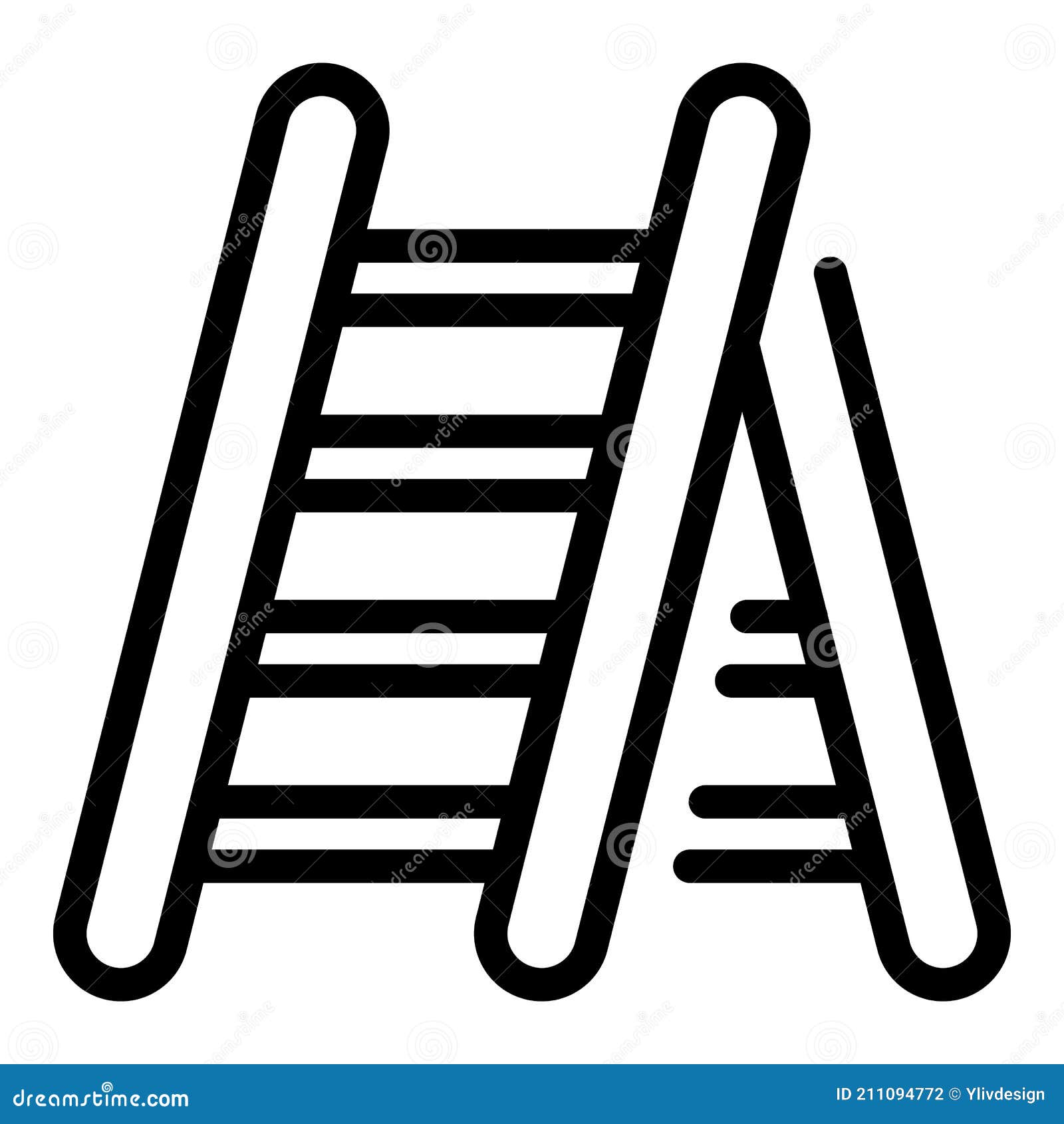 Worker Ladder Icon, Outline Style Stock Vector - Illustration of ...