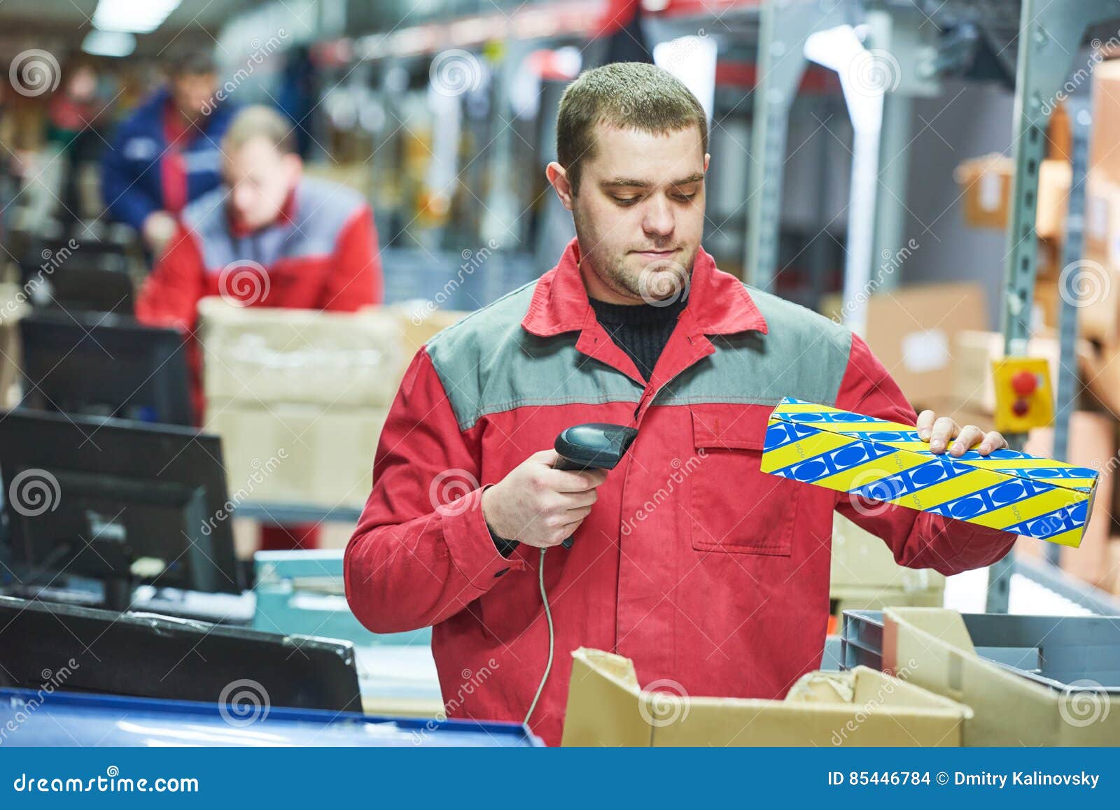 Worker with Laser Barcode Scanner at Warehouse Stock Photo - Image of ...