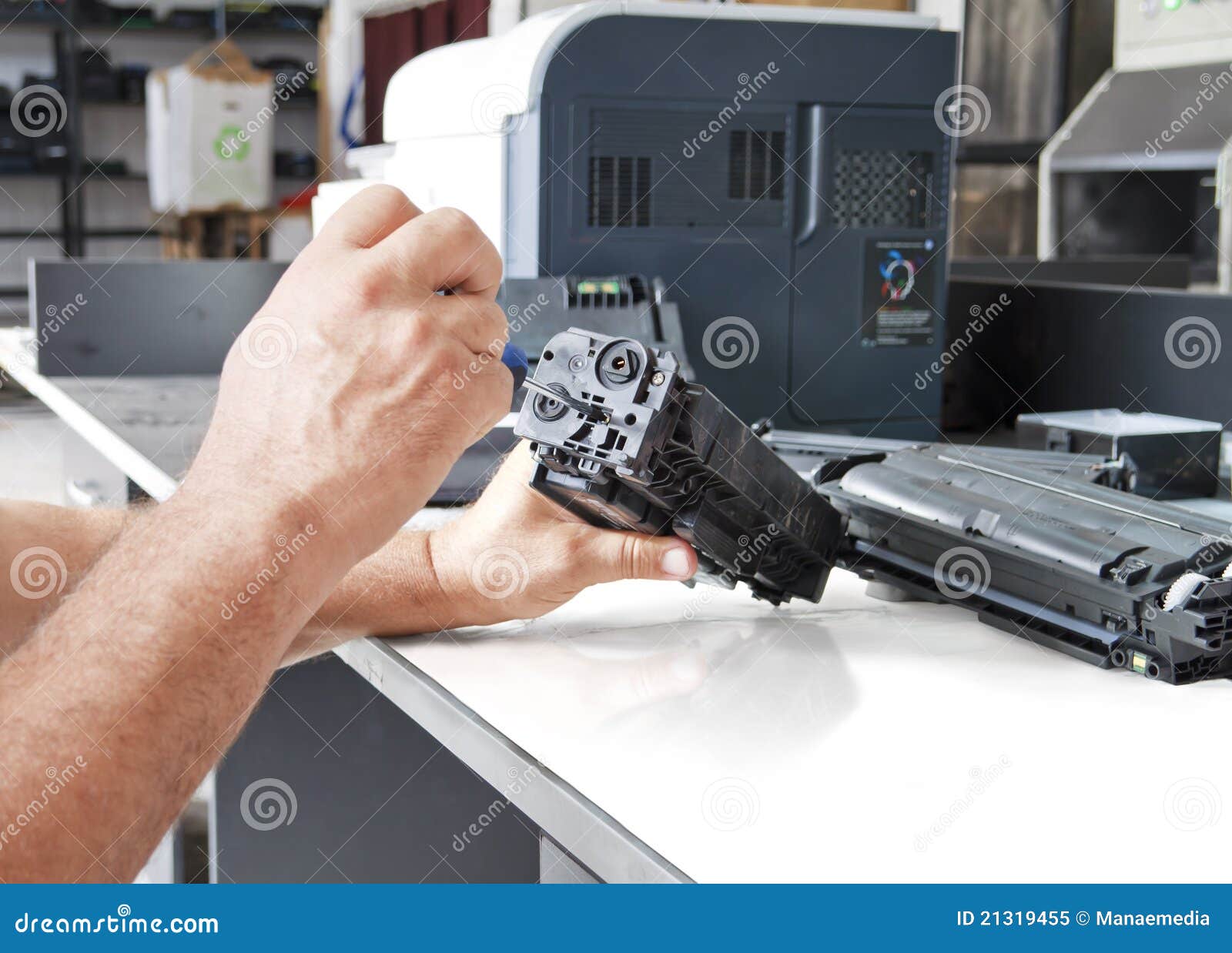 Worker laser printer stock image. Image of computer, dinghy - 21319455