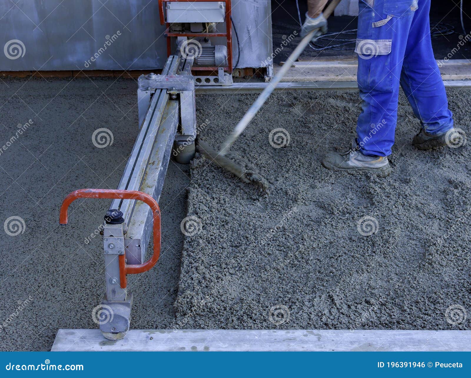 Worker on a Laser Screed Machine Leveling Fresh Stock Photo - Image of ...