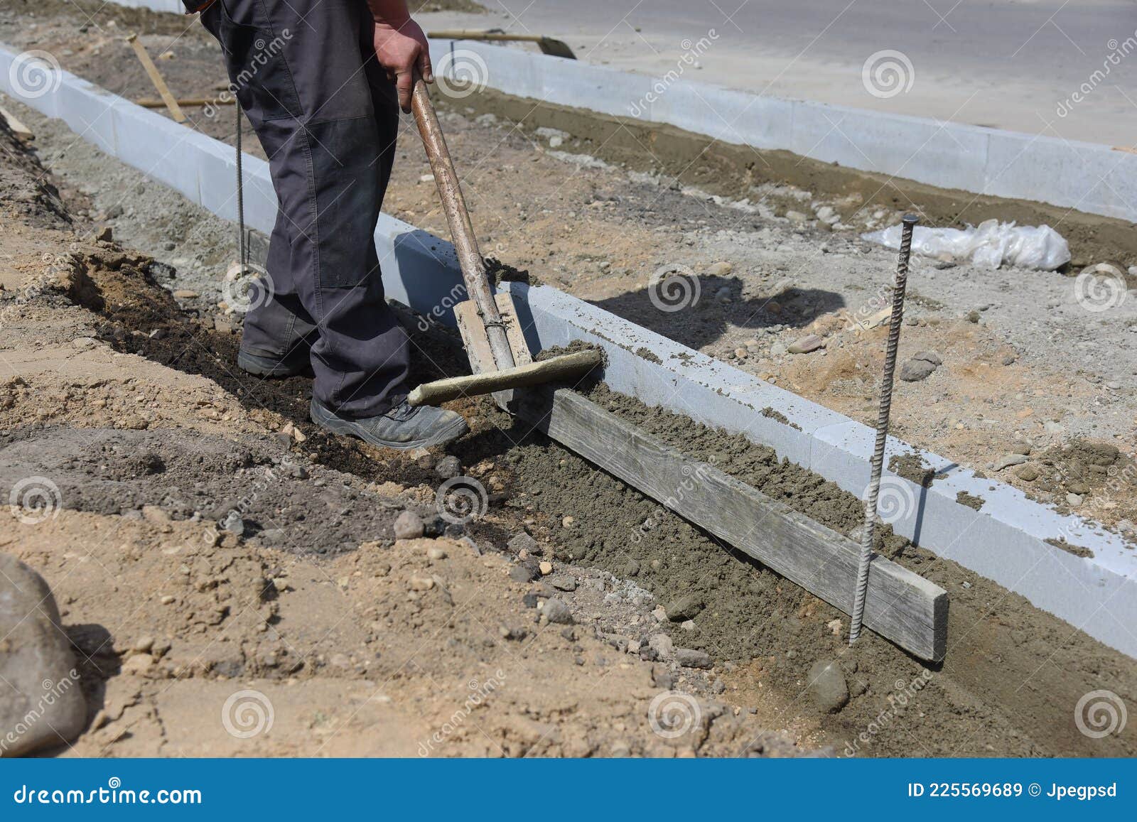 A Worker Levels The Plaster With A Leveler Stock Image | CartoonDealer ...