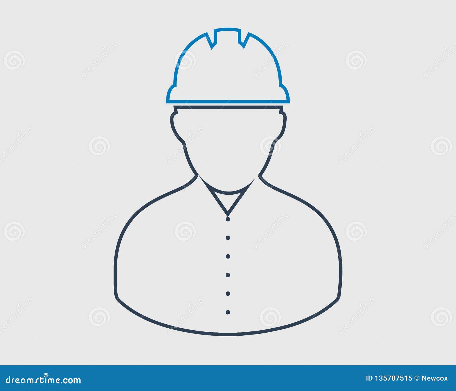 Worker line Icon. stock vector. Illustration of industrial - 135707515