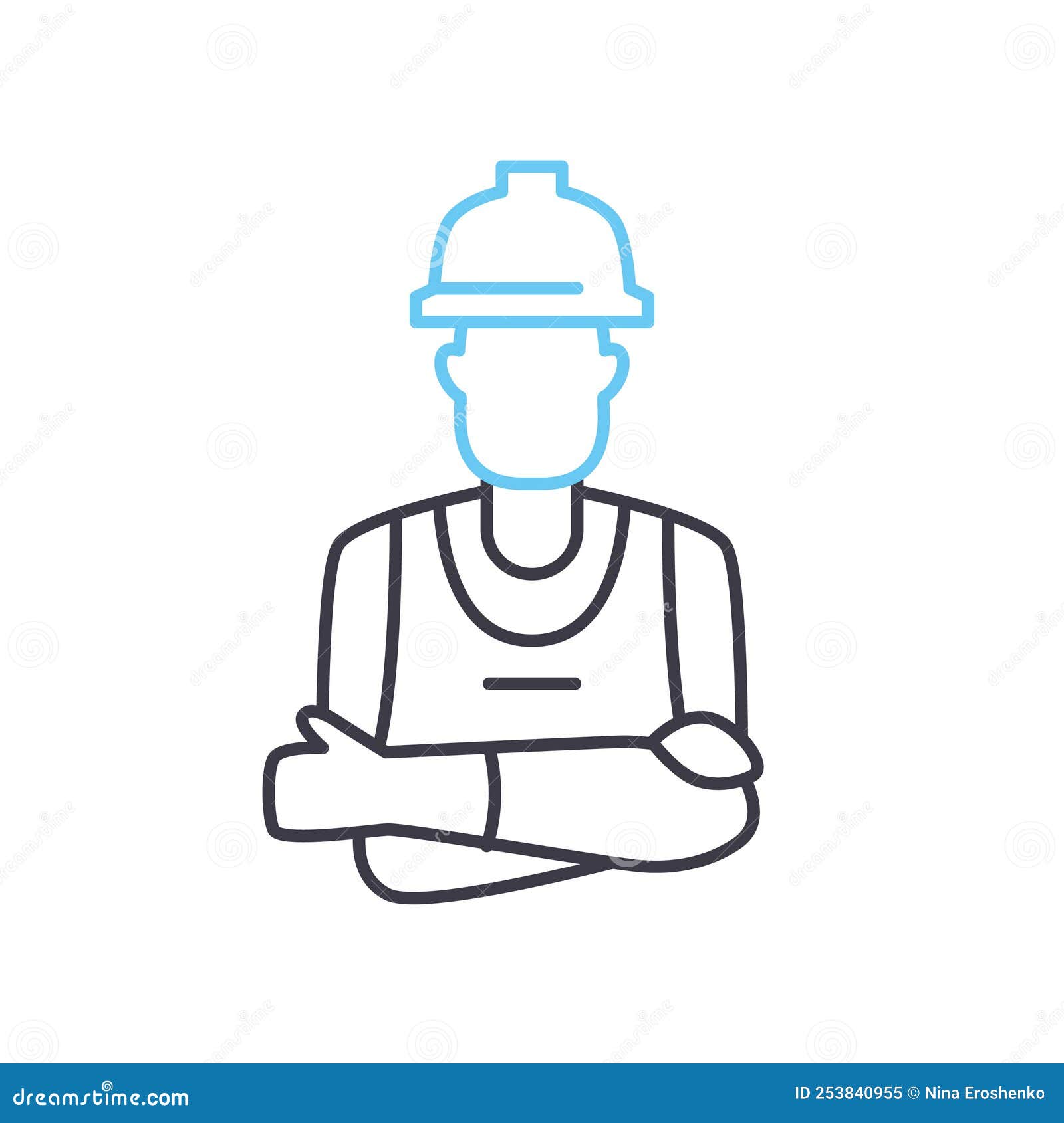 Worker Line Icon, Outline Symbol, Vector Illustration, Concept Sign ...