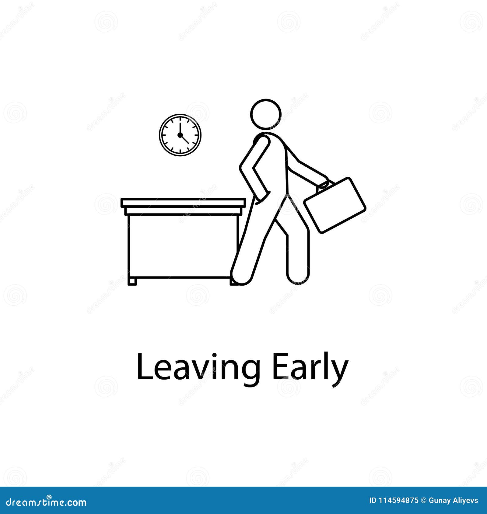 Worker Living Early Icon. Element People at the Workplace for Mobile ...