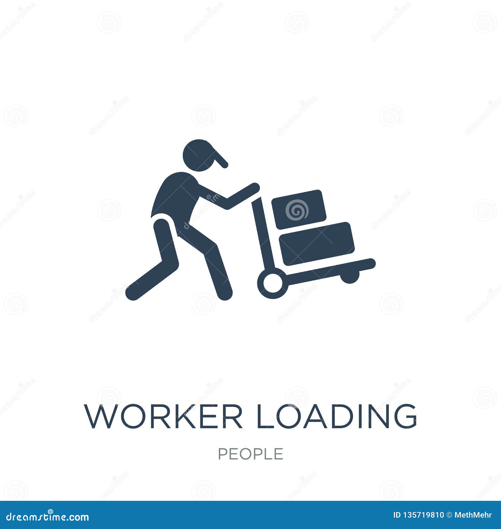 Worker Loading Icon in Trendy Design Style. Worker Loading Icon ...