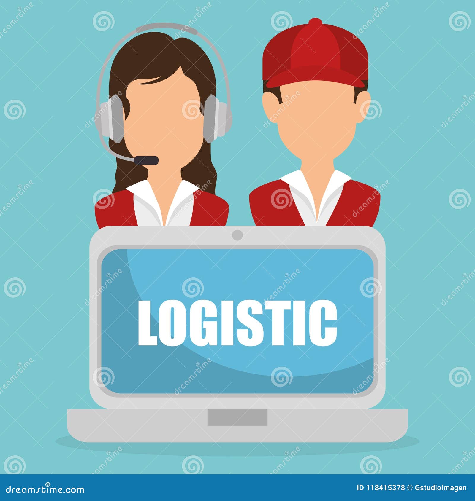 Worker Logistic Service Avatar Stock Vector - Illustration of center ...