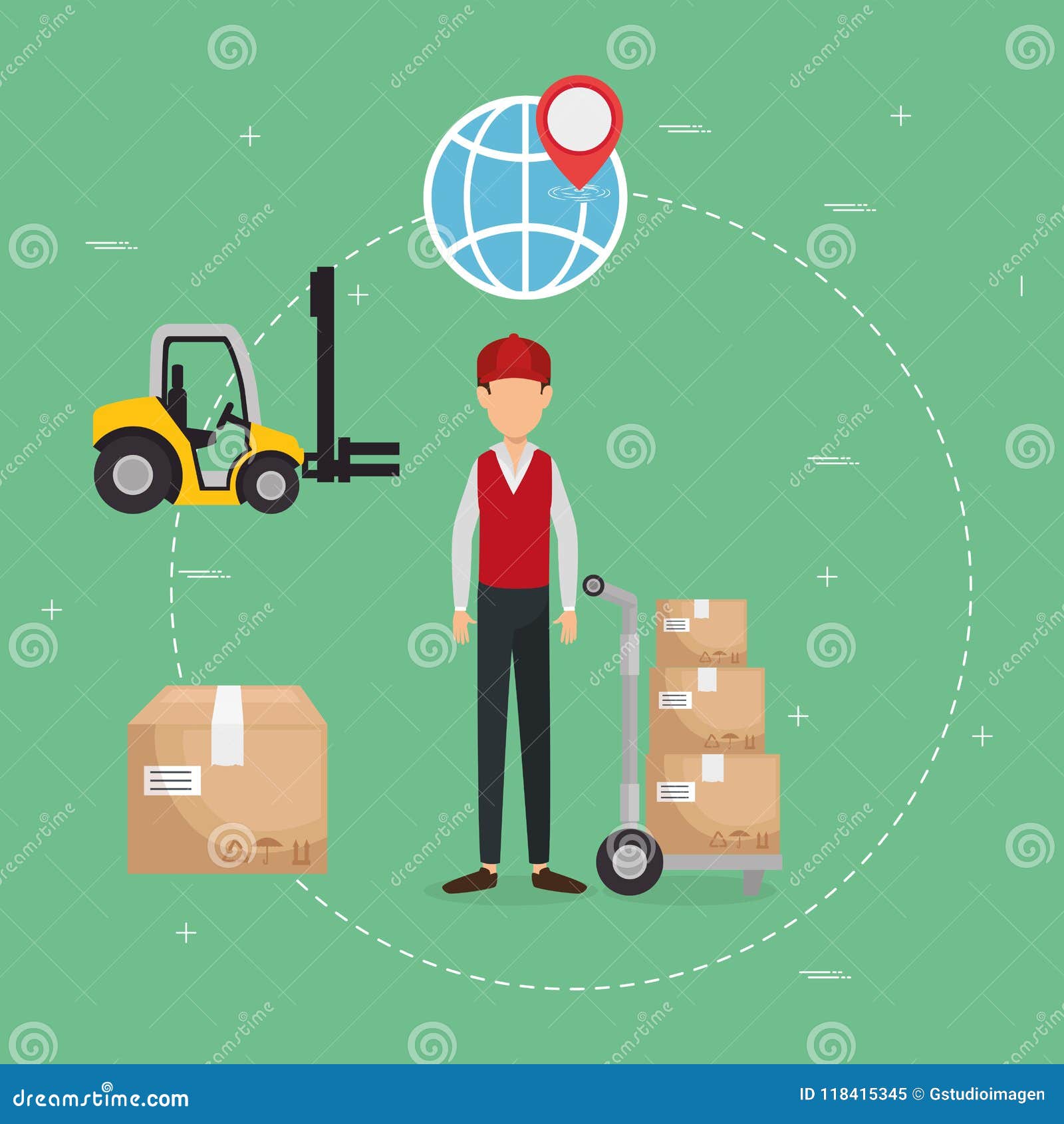 Worker Logistic Service Avatar Stock Vector - Illustration of loader ...