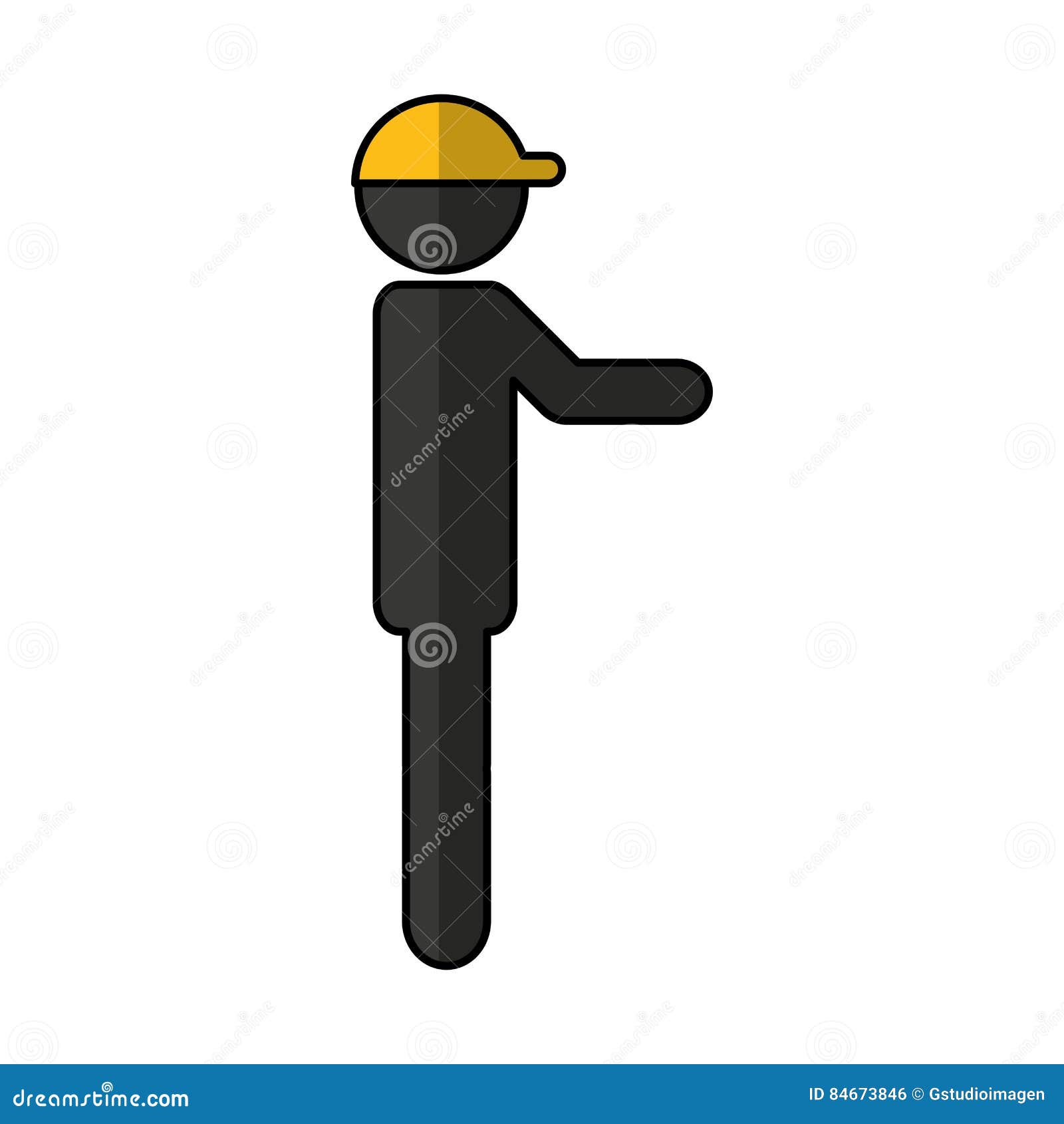 Worker Logistic Silhouette Icon Stock Illustration - Illustration of ...