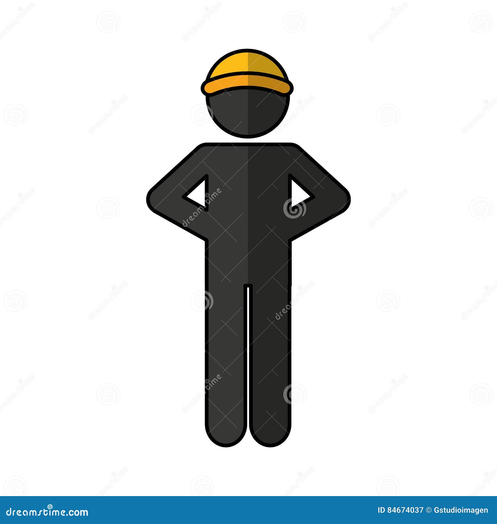 Worker Logistic Silhouette Icon Stock Illustration - Illustration of ...