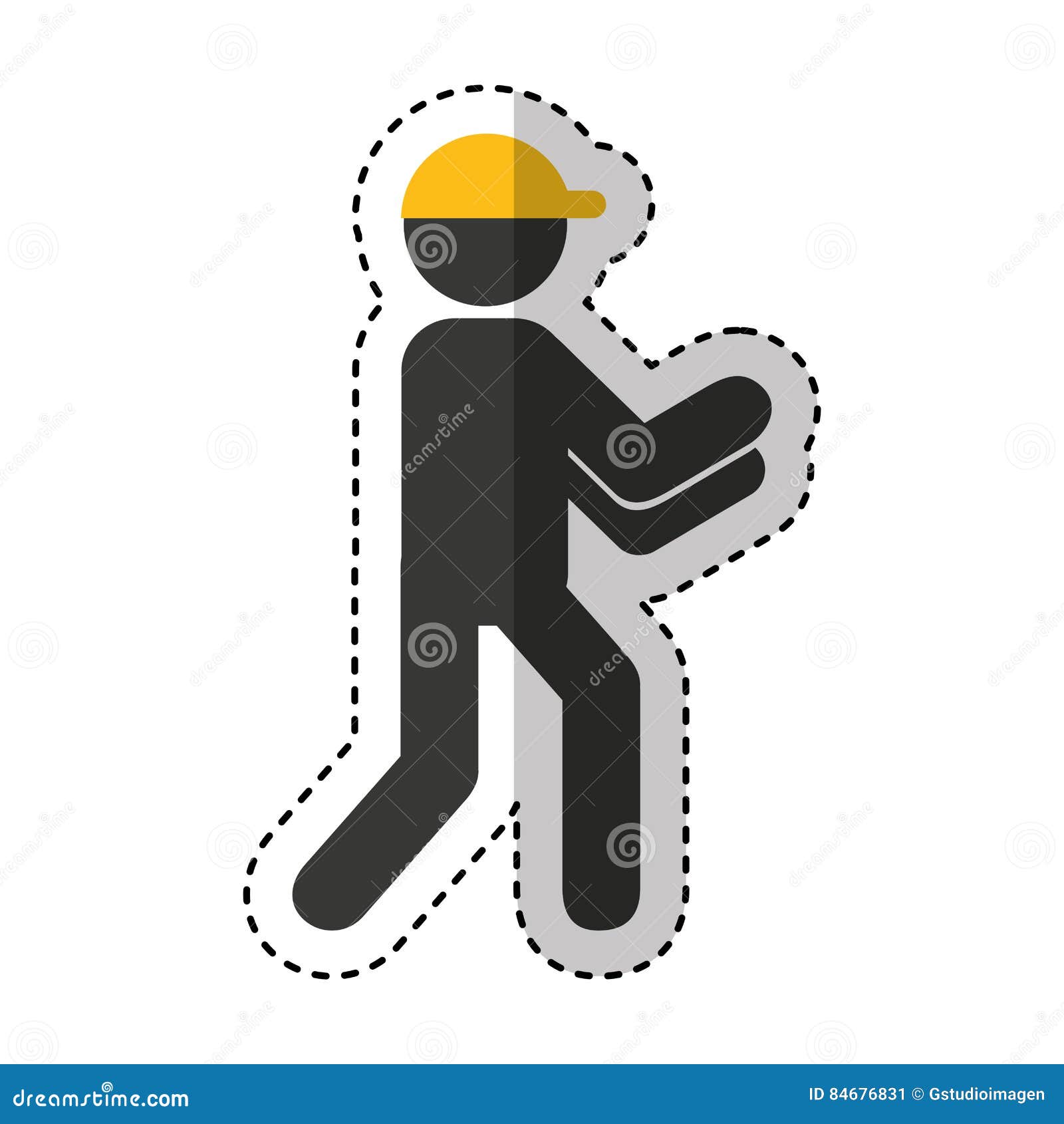Worker Logistic Silhouette Icon Stock Illustration - Illustration of ...