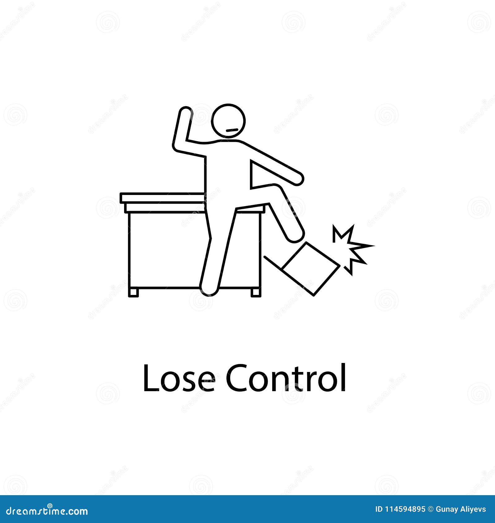 Worker is Losing Control Icon. Element People at the Workplace for ...