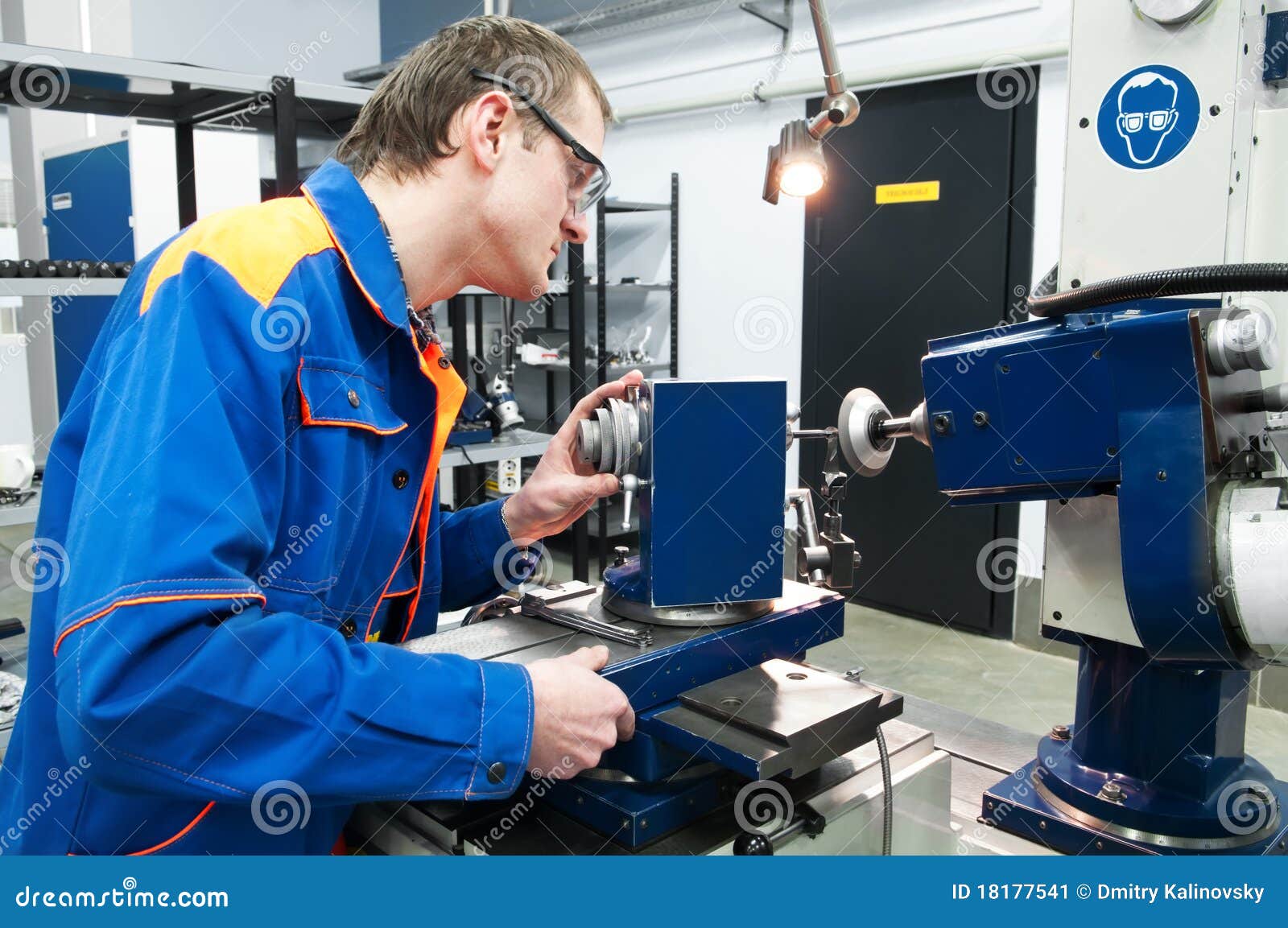 Worker at Machine Tool Operating Stock Image - Image of engineer ...