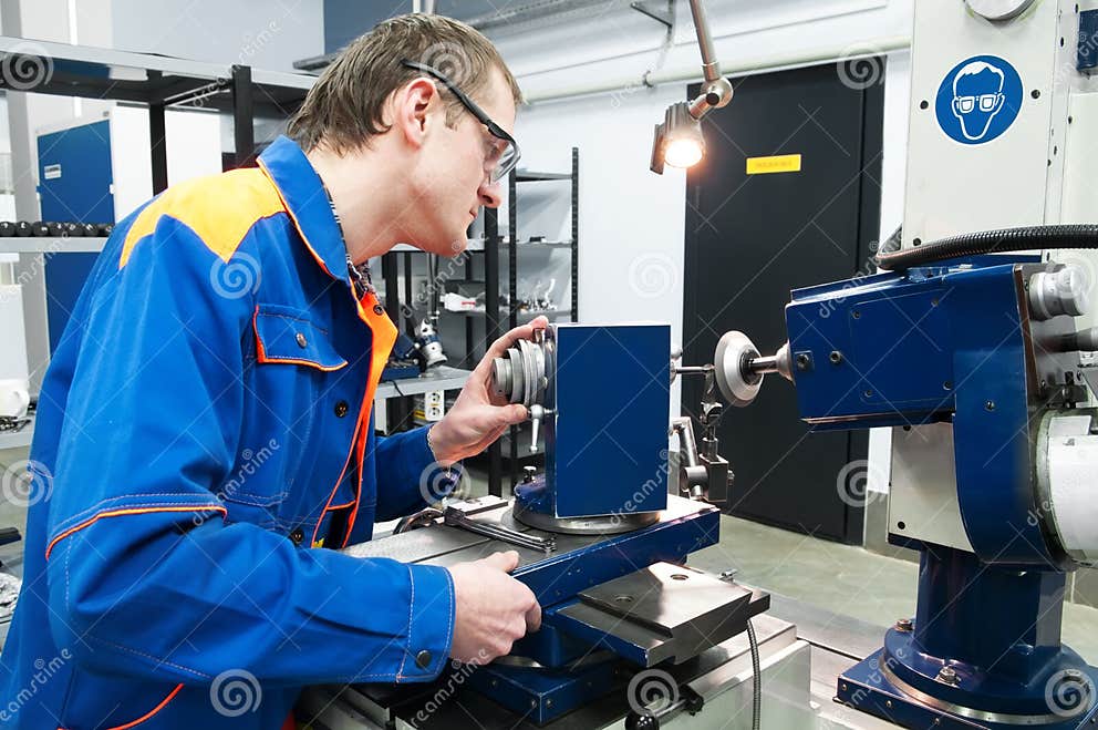 Worker at Machine Tool Operating Stock Image - Image of engineer ...