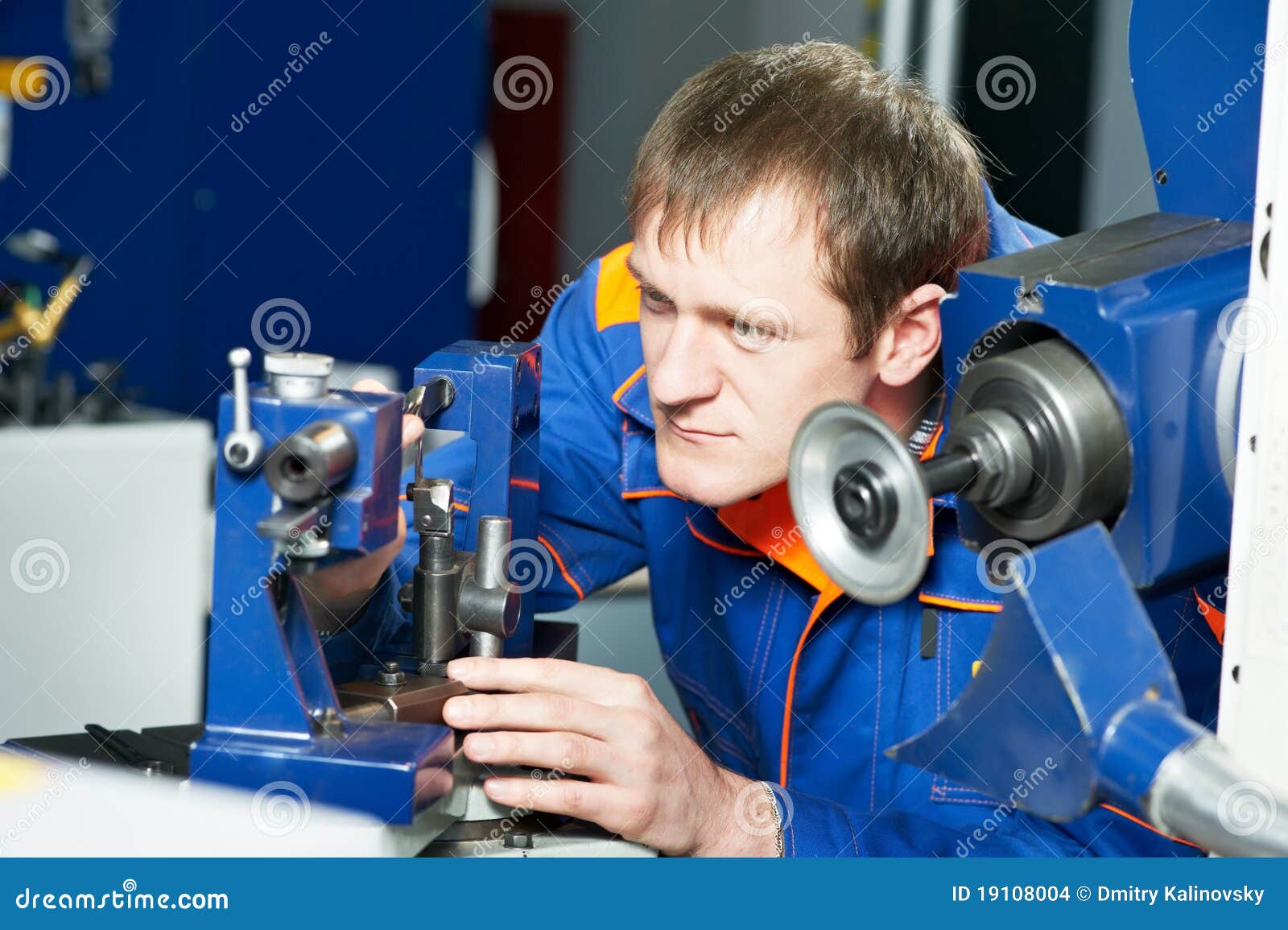 Worker at Machine Tool Operating Stock Photo - Image of countersink ...