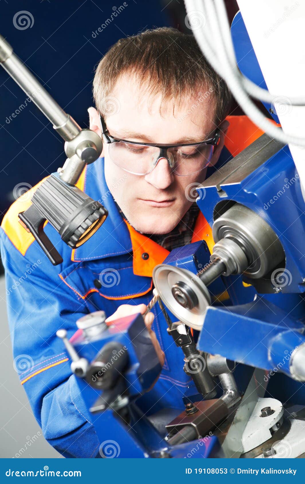 Worker at Machine Tool Operating Stock Image - Image of machine ...