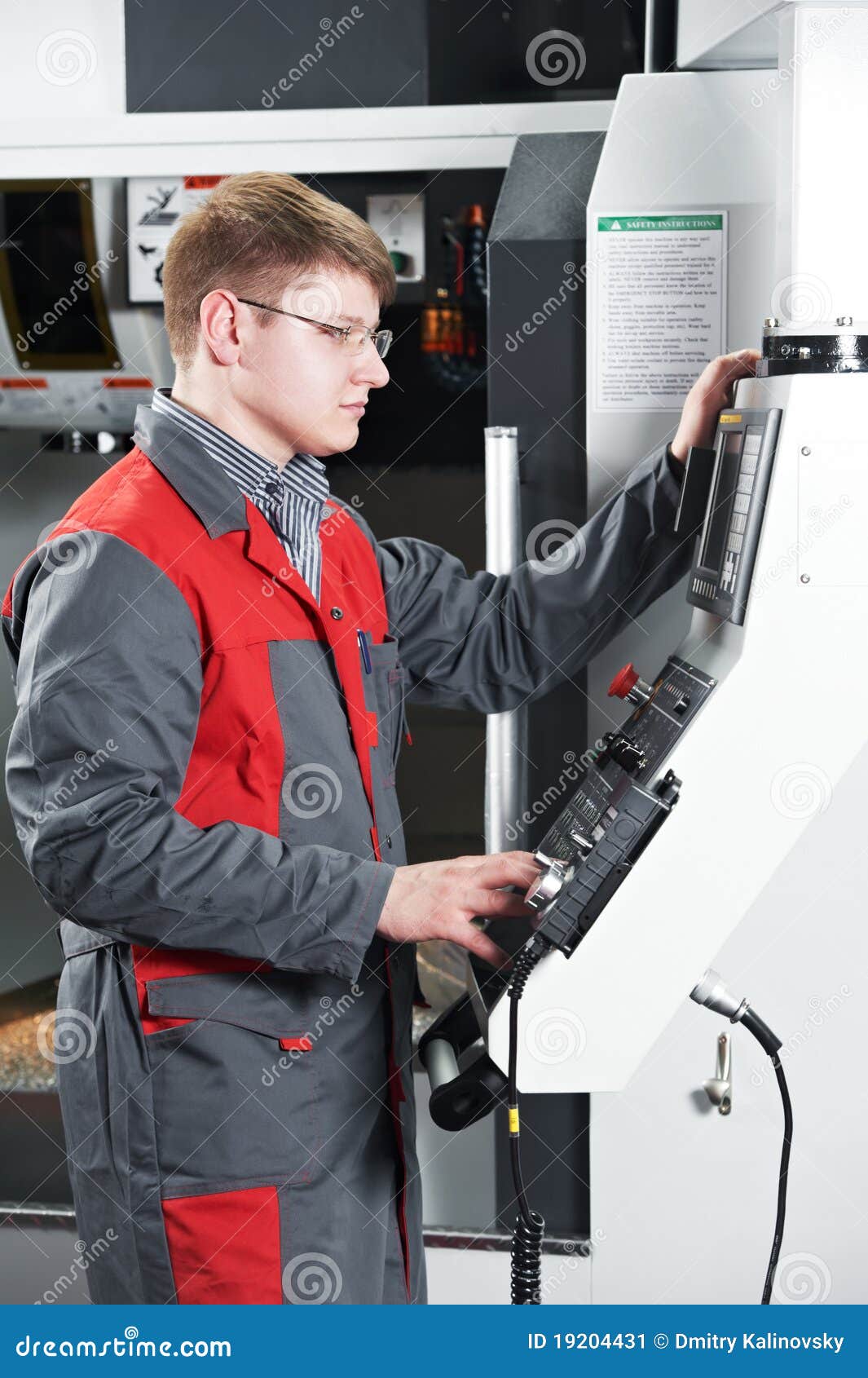 Worker at Machining Tool Workshop Stock Image - Image of automated ...