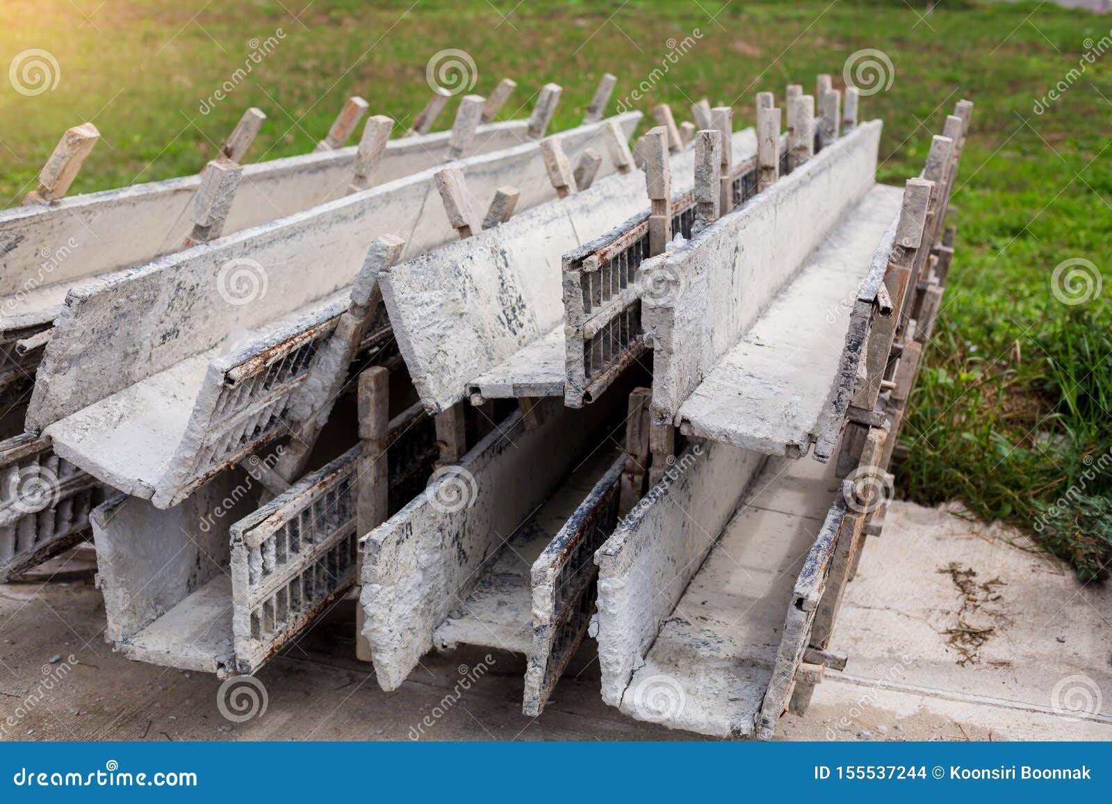 Cement Home Stairs Work Process With Iron Grid Base Stock Image ...