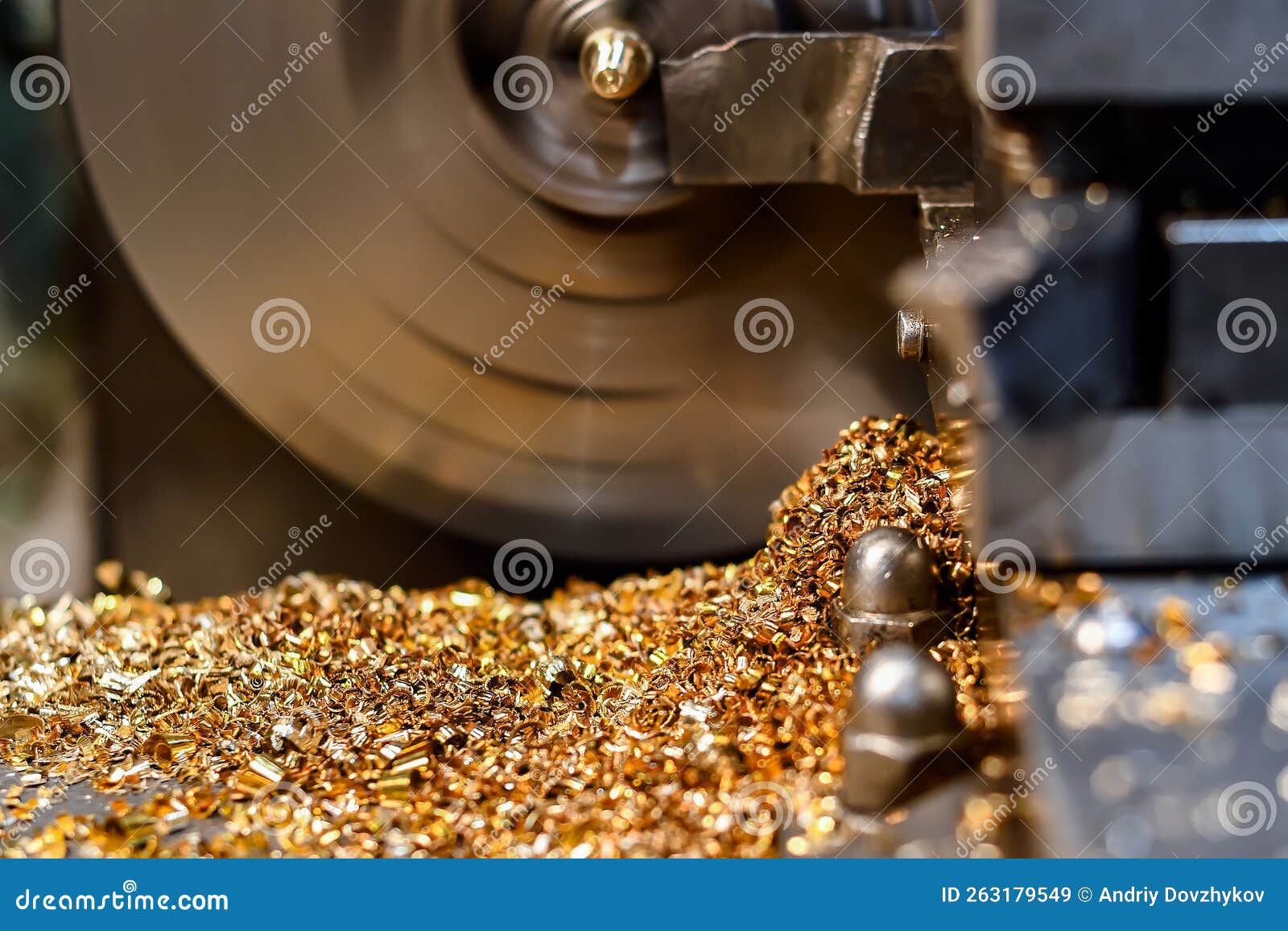 A Worker Makes a Brass and Bronze Bolt on a Lathe Stock Image - Image ...