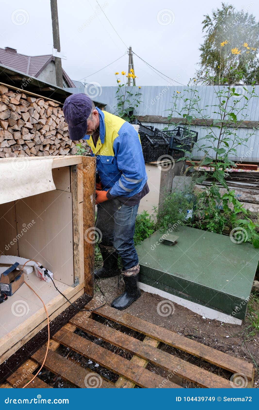 Worker makes repairs stock image. Image of young, real - 104439749