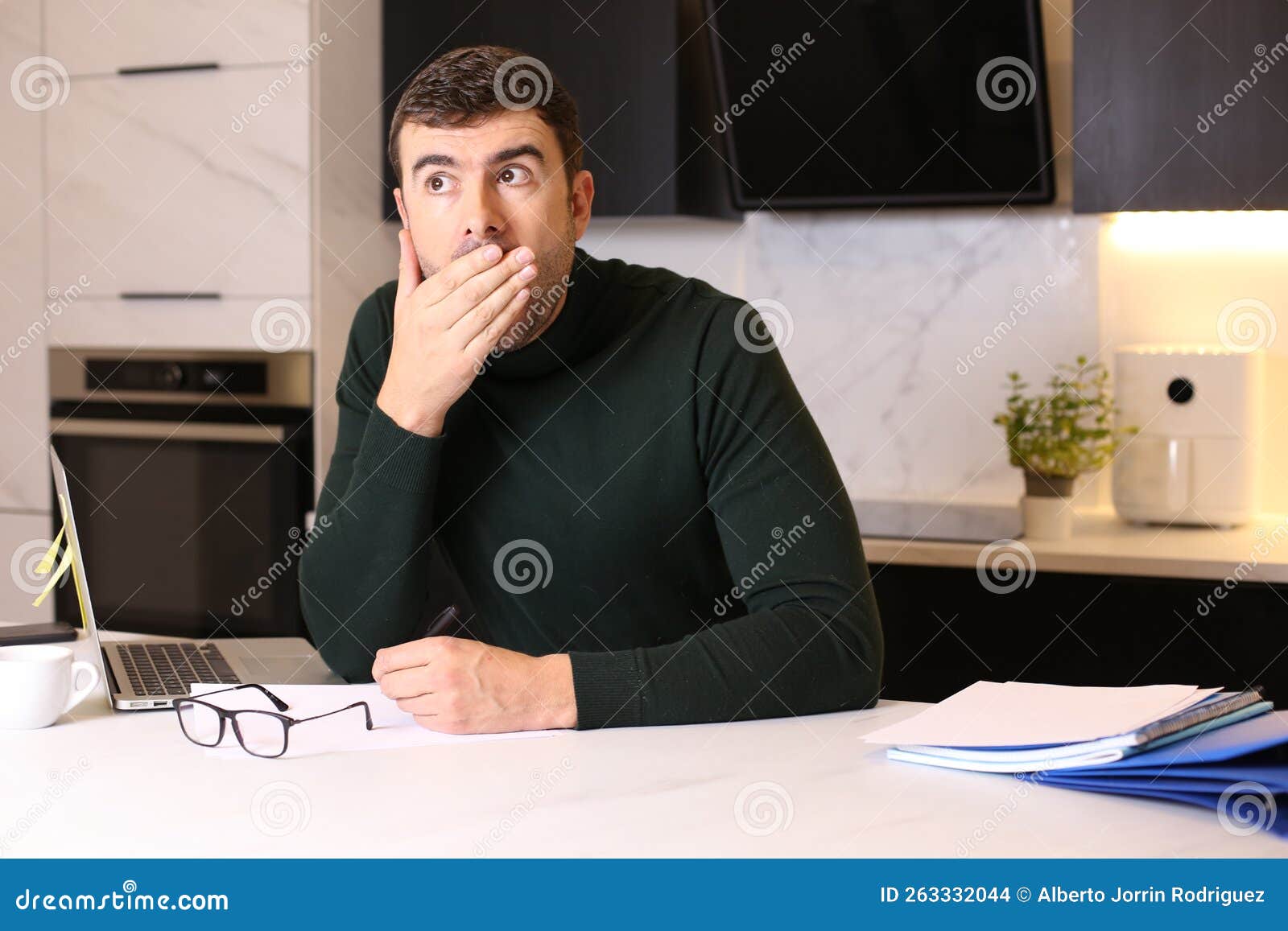 Worker Making a Mistake from Home Office Stock Photo - Image of blogger ...