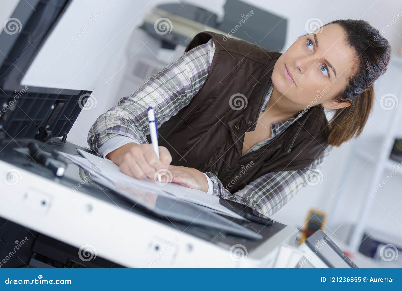 Worker Making an Observation Stock Image - Image of woman, jacket ...