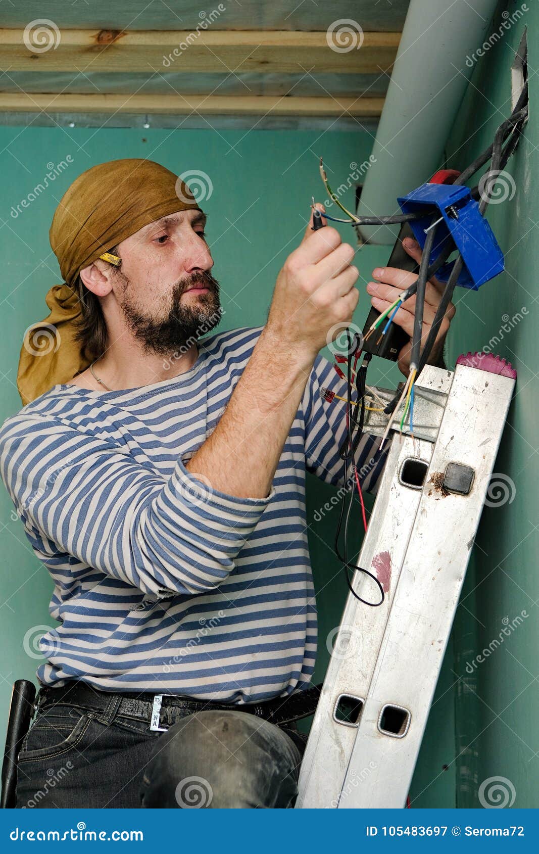Workers Make Repairs in the Apartment Stock Image - Image of designer ...