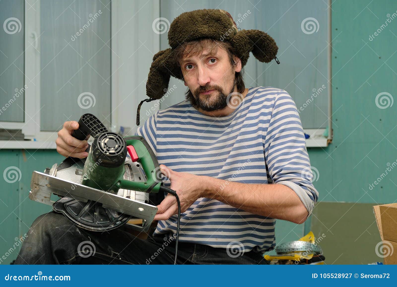 Workers Make Repairs in the Apartment Stock Image - Image of young ...