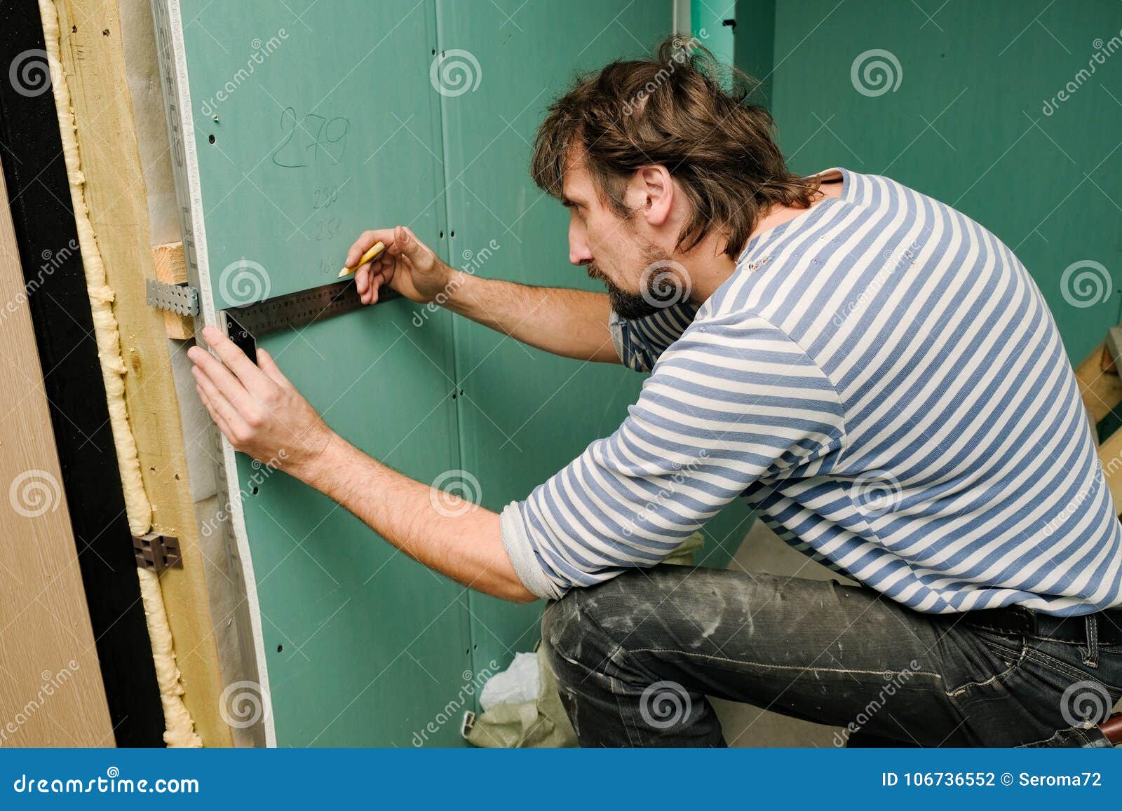 Workers Make Repairs in the Apartment Stock Photo - Image of closeup ...