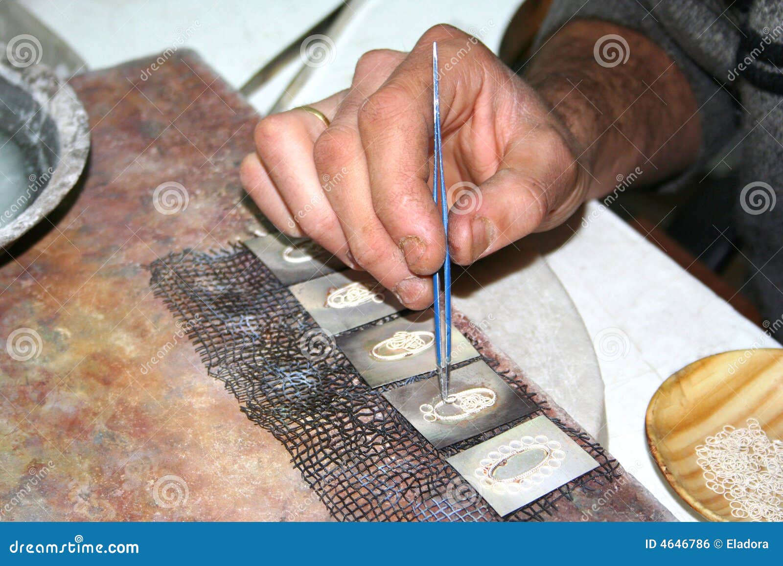 Worker Making Silver Jewellery Stock Photo - Image of creature, gray ...