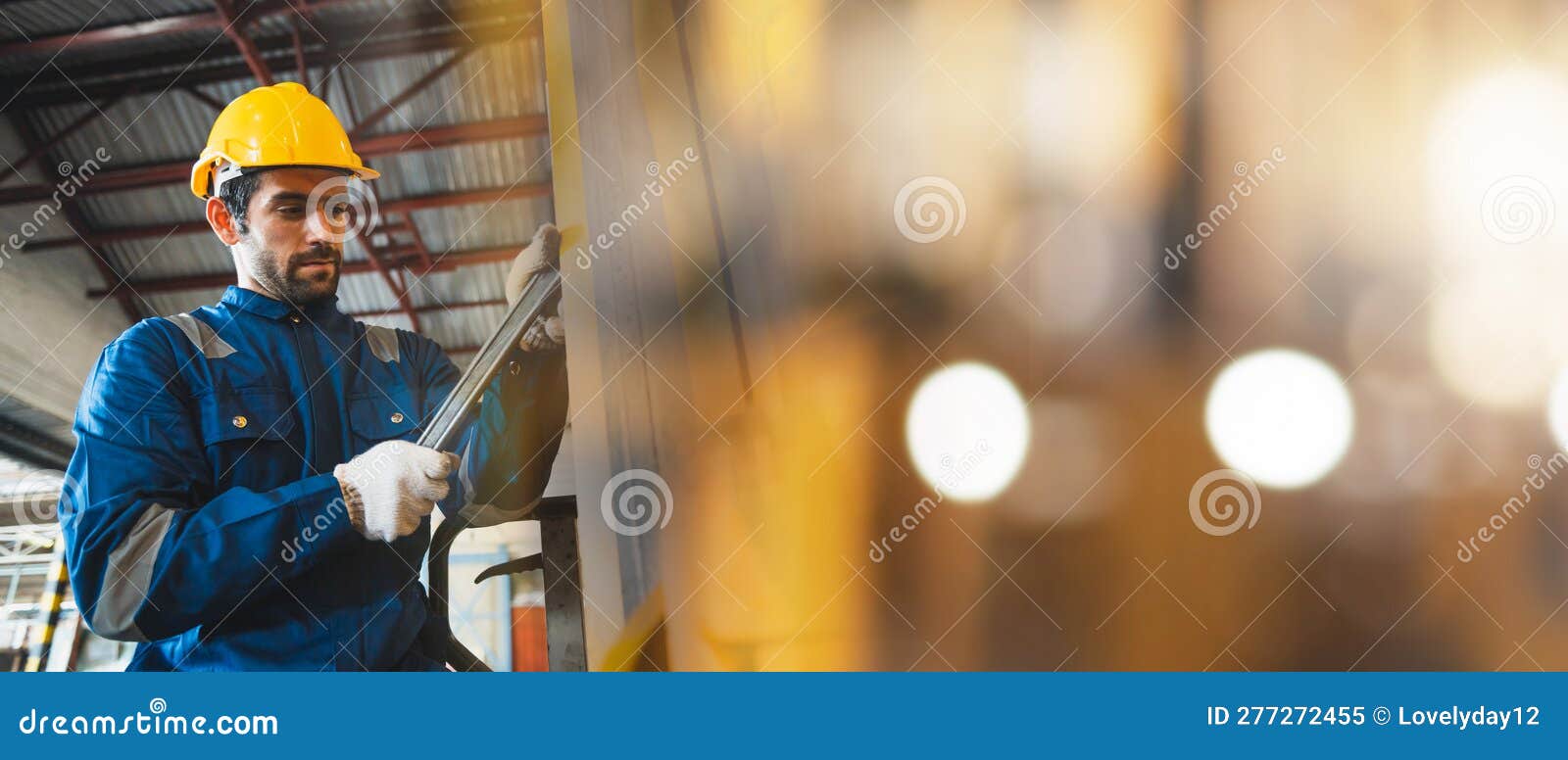 Worker Man Checking and Using Wrench for Maintenance Metal Machine at ...