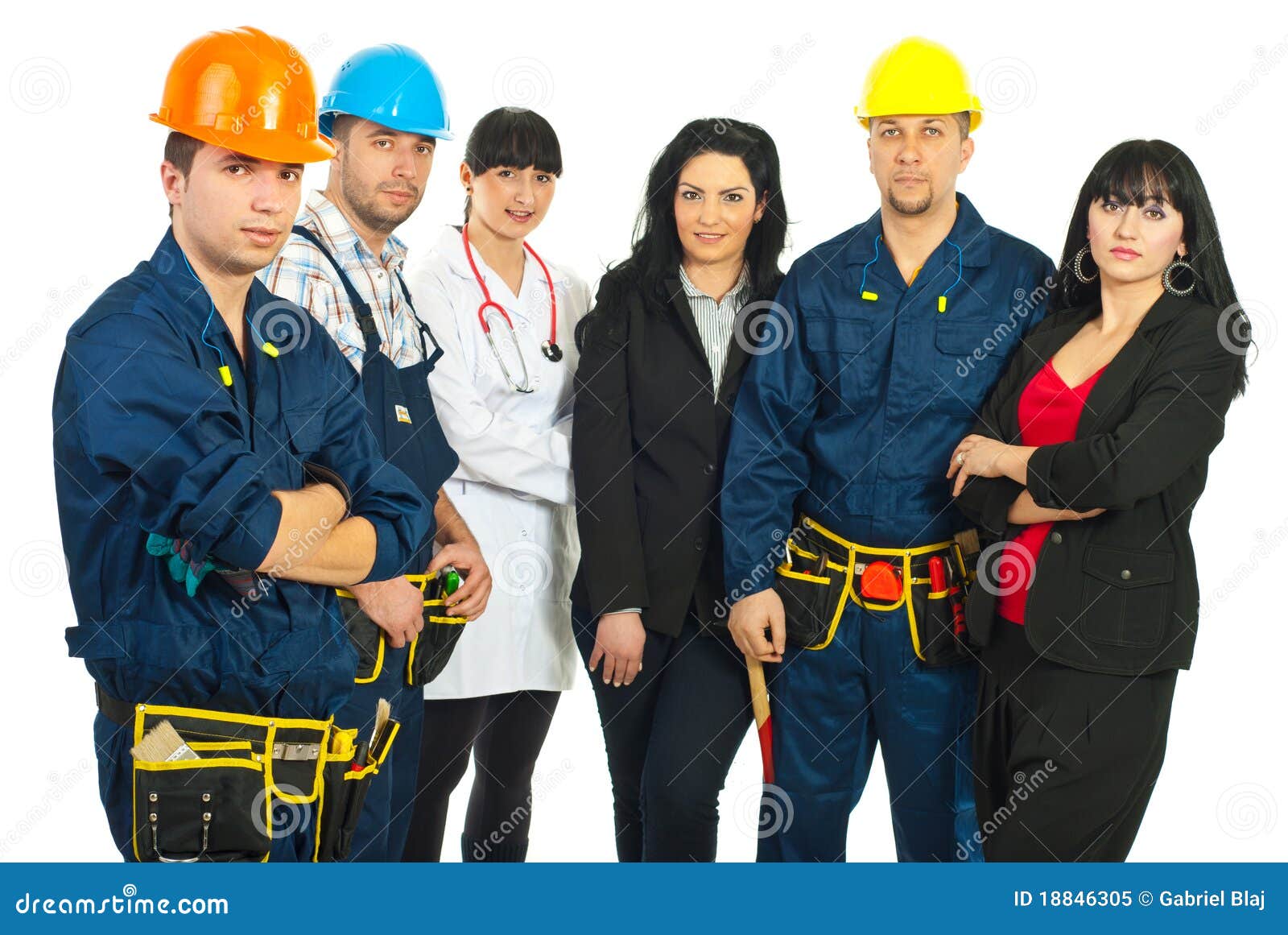 Worker Man and Different Careers Team Stock Image - Image of diversity ...