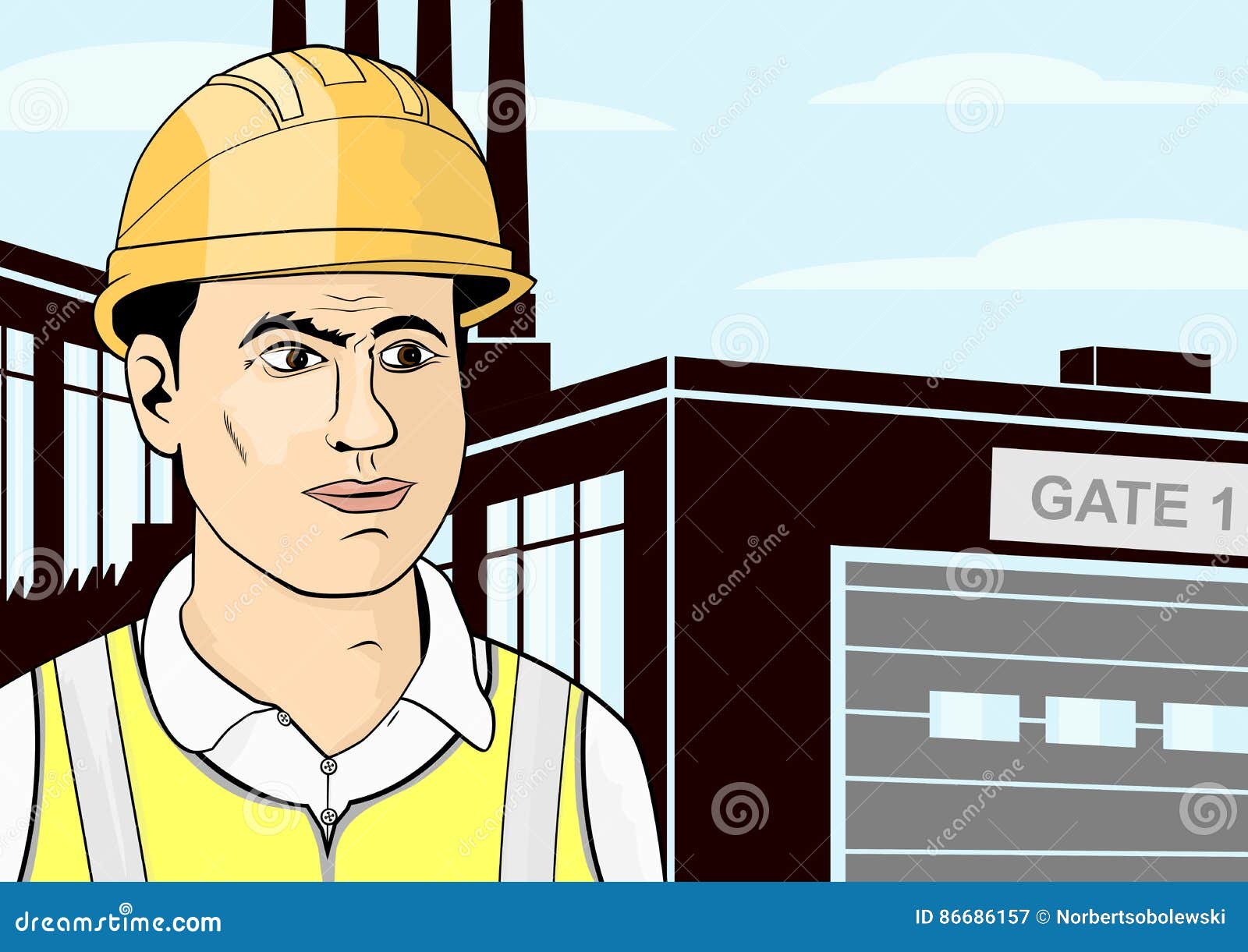 Worker stock vector. Illustration of employee, equipment - 86686157