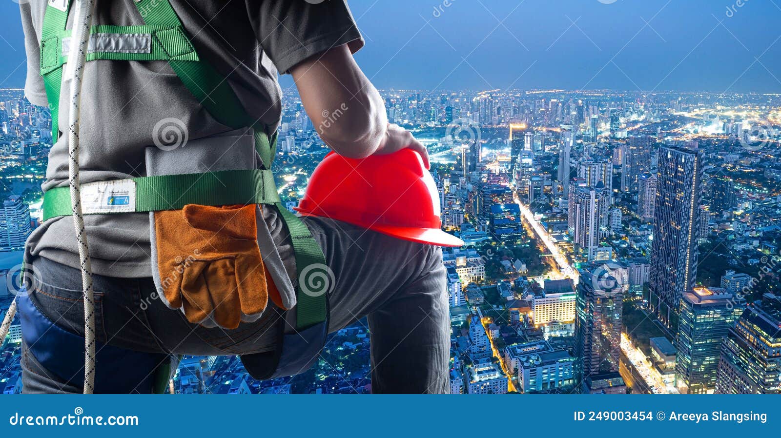 A Worker Man on Standing Action with Protective Equipment Stock Photo ...