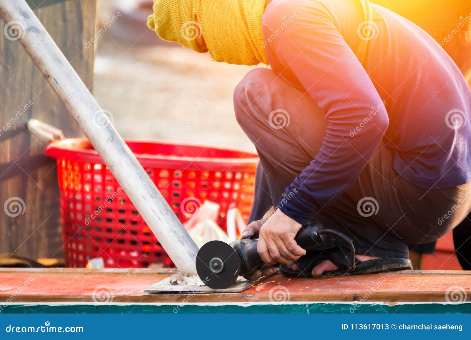 The Worker Man Use Grinding. Stock Image - Image of industry, knife ...