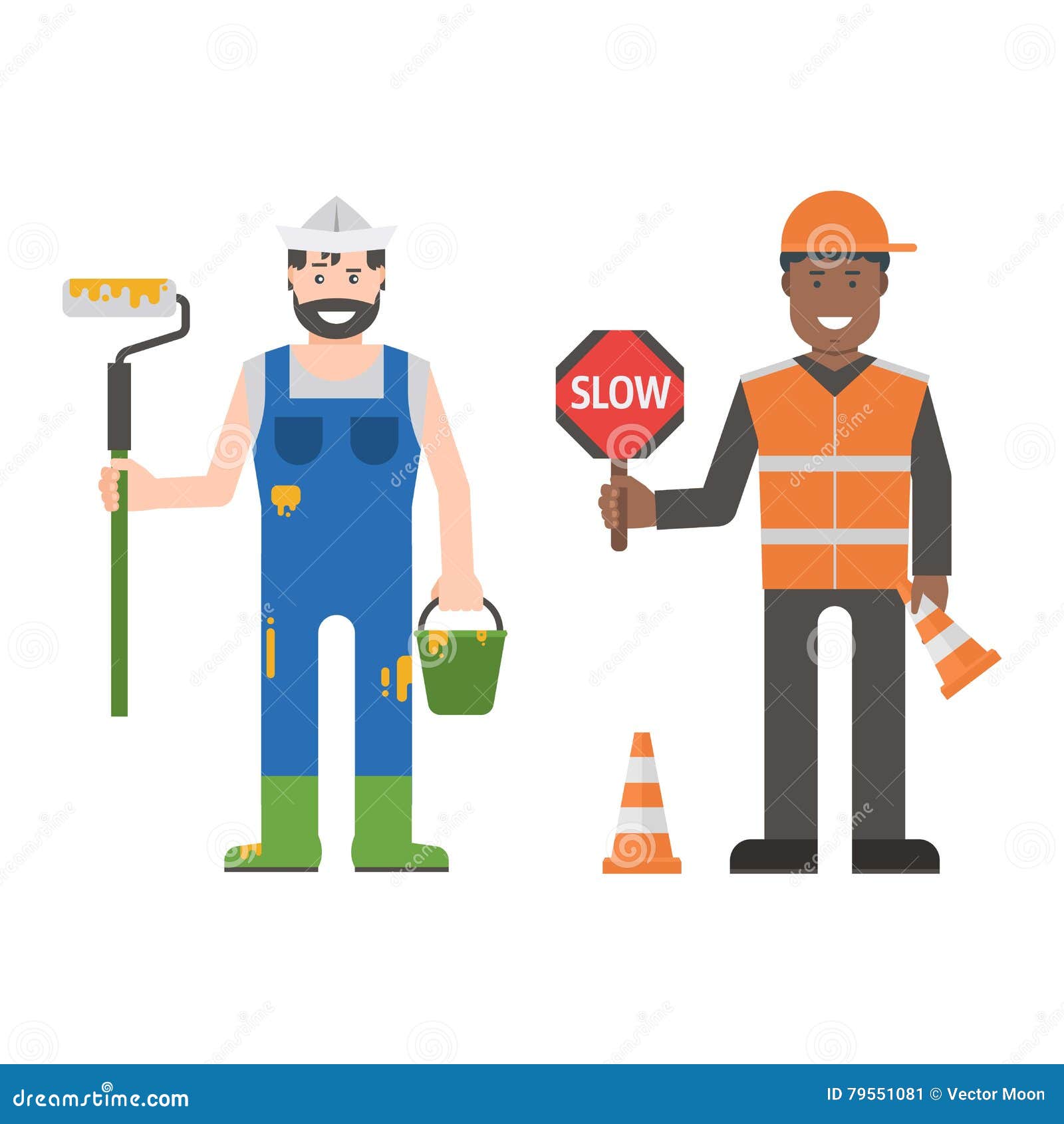 Worker Man Vector Character. Stock Vector - Illustration of standing ...