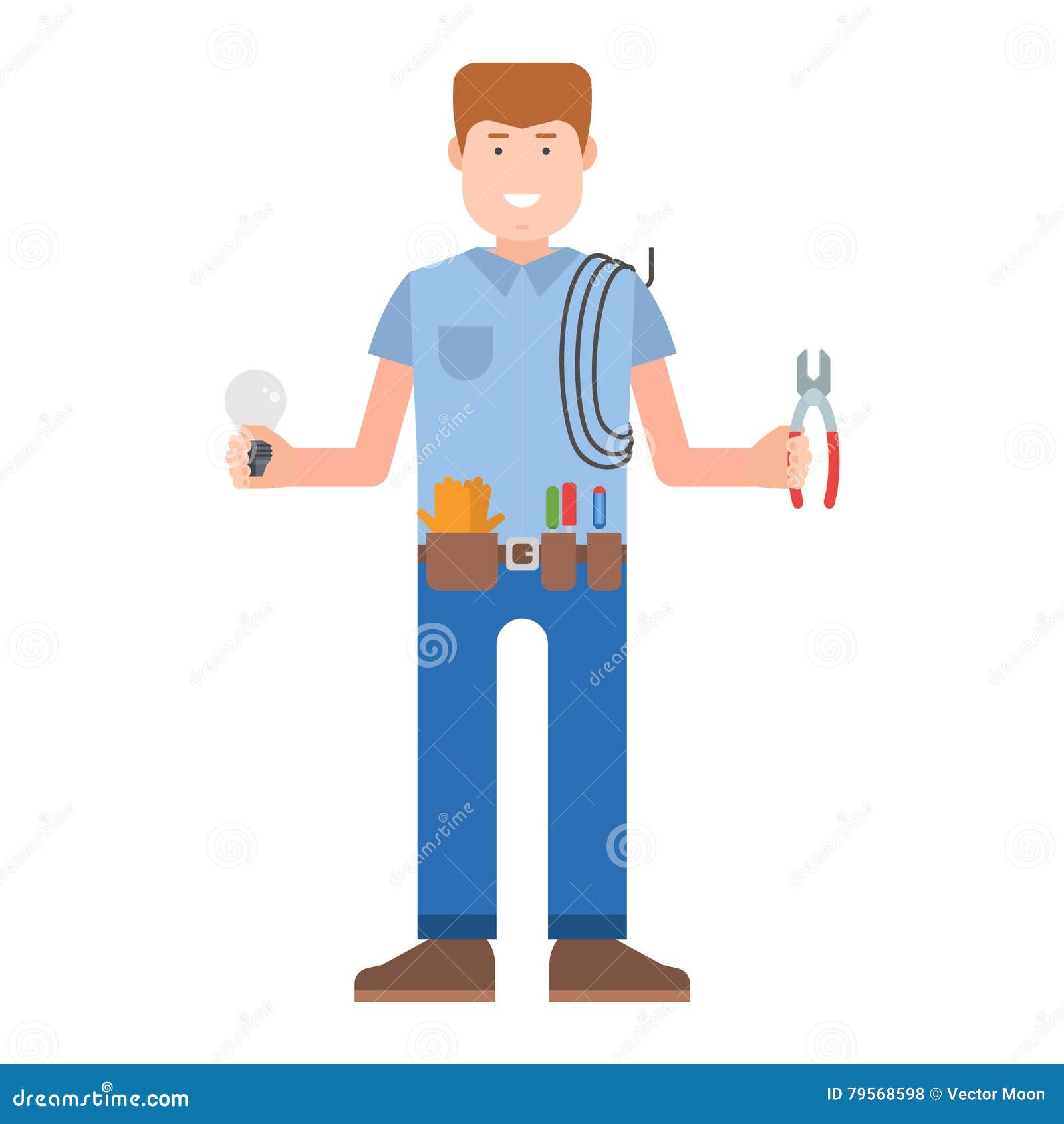 Worker Man Vector Character. Stock Vector - Illustration of character ...