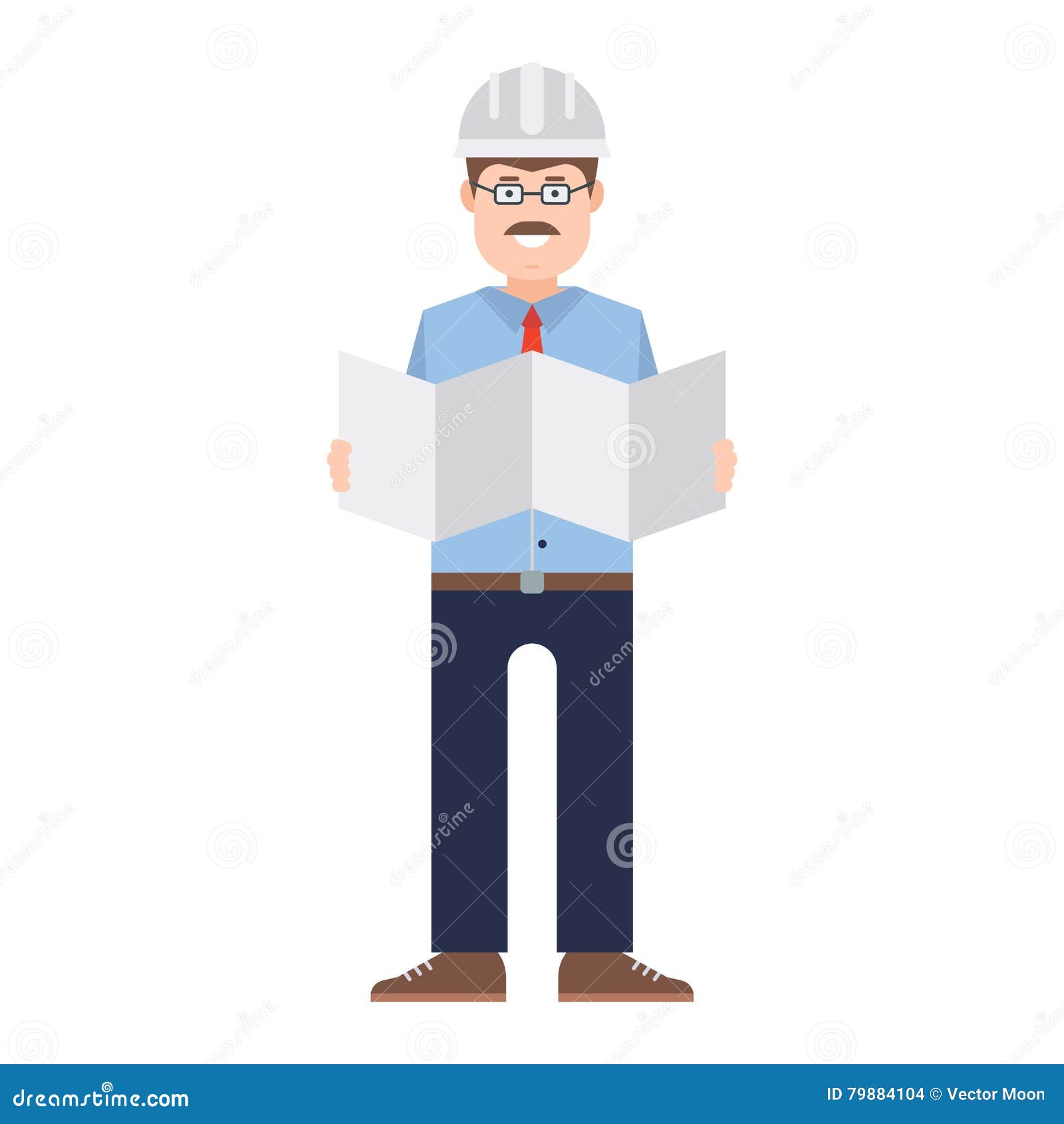 Worker Man Vector Character. Stock Vector - Illustration of flat ...