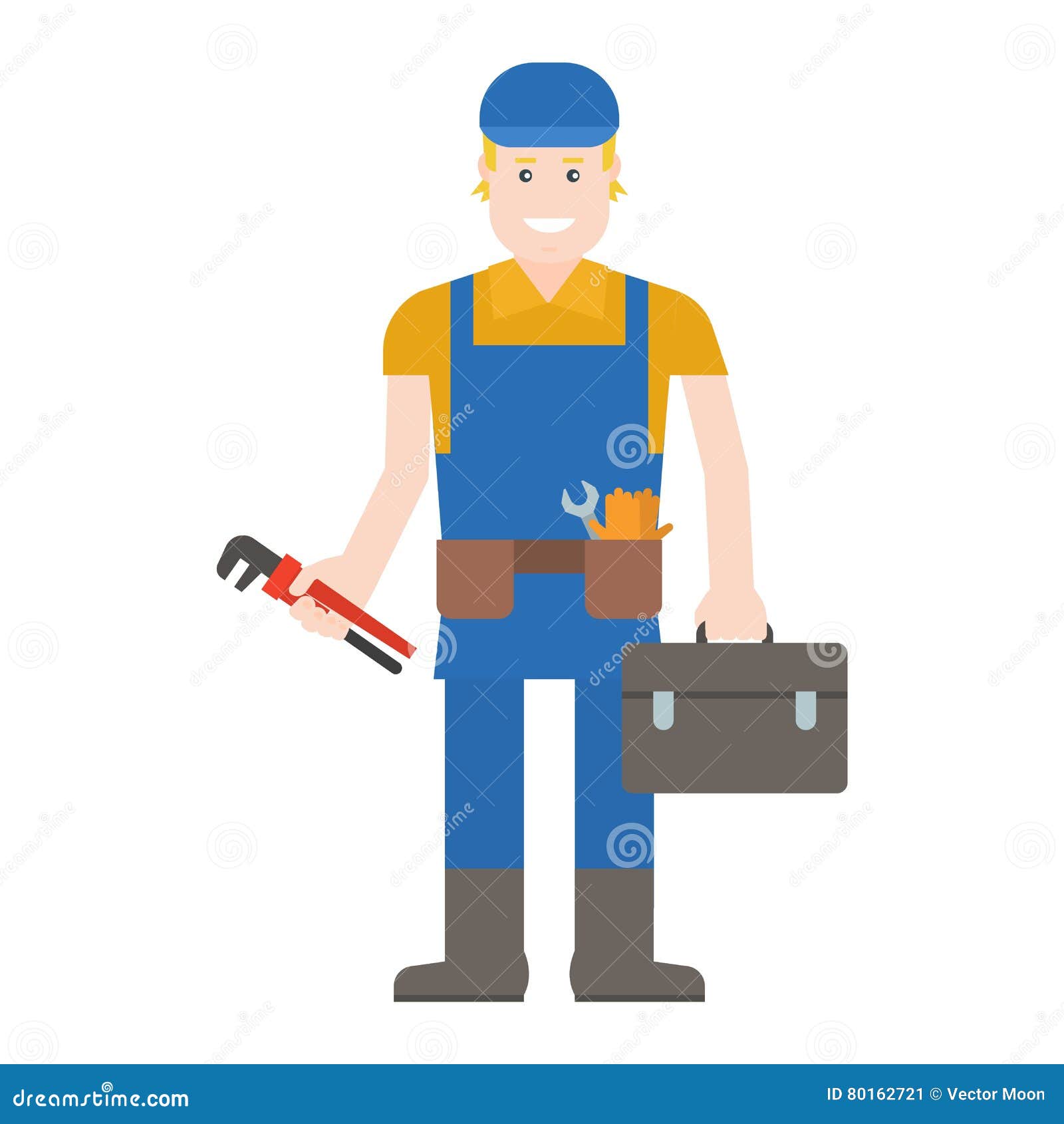 Worker Man Vector Character. Stock Vector - Illustration of concept ...