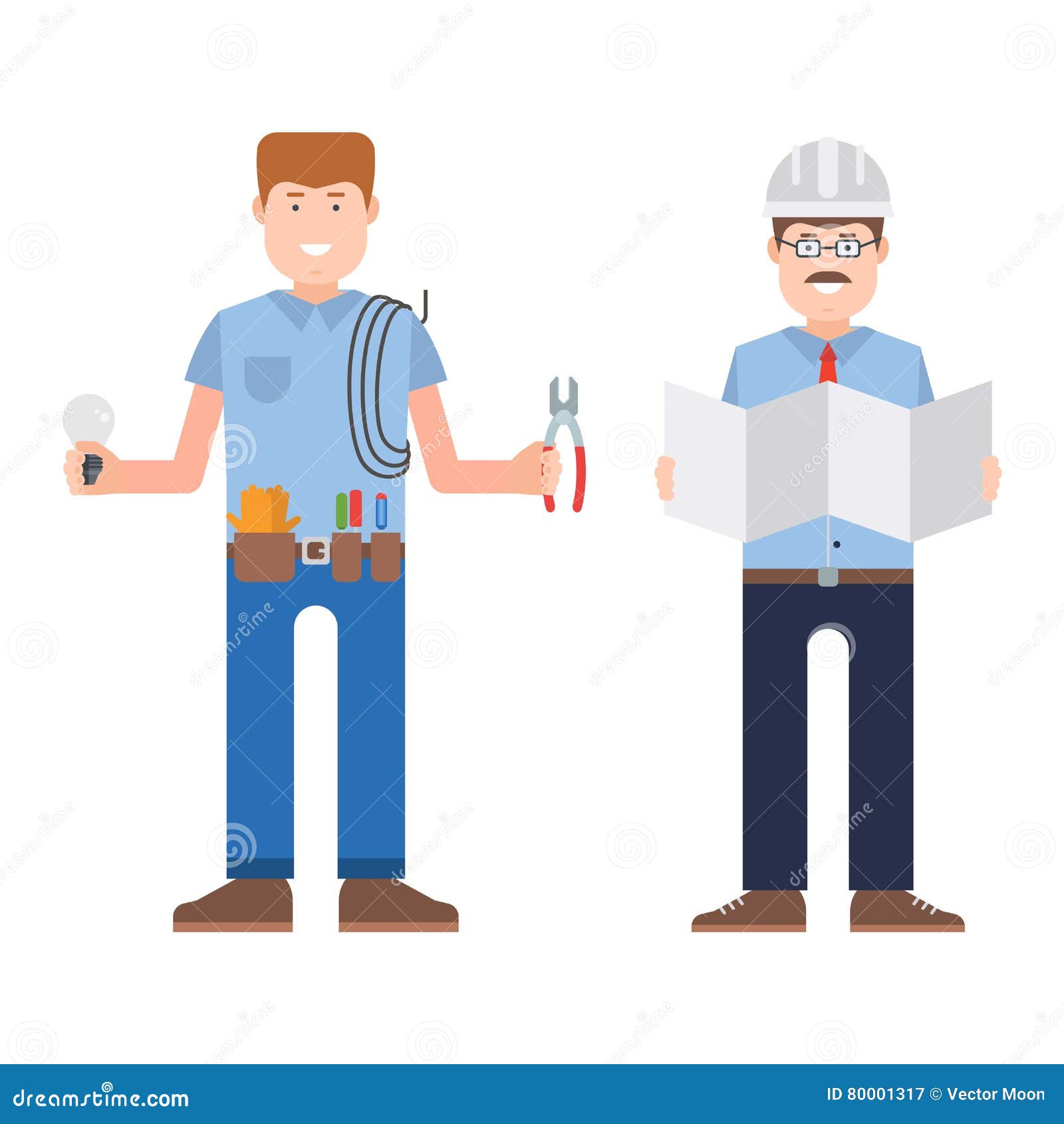 Worker Man Vector Character. Stock Vector - Illustration of icon ...