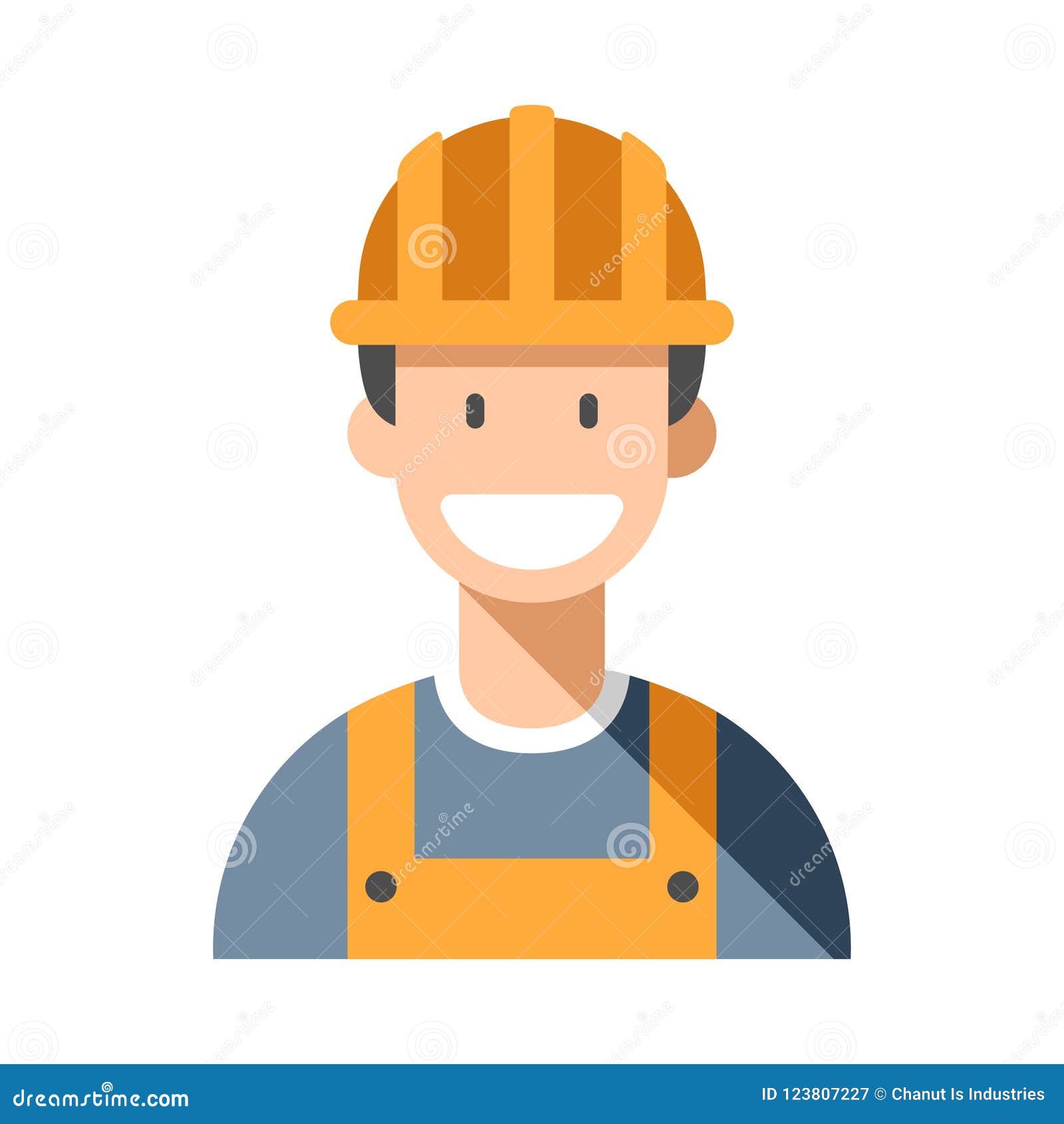Worker Man Flat Illustration Stock Vector - Illustration of workers ...