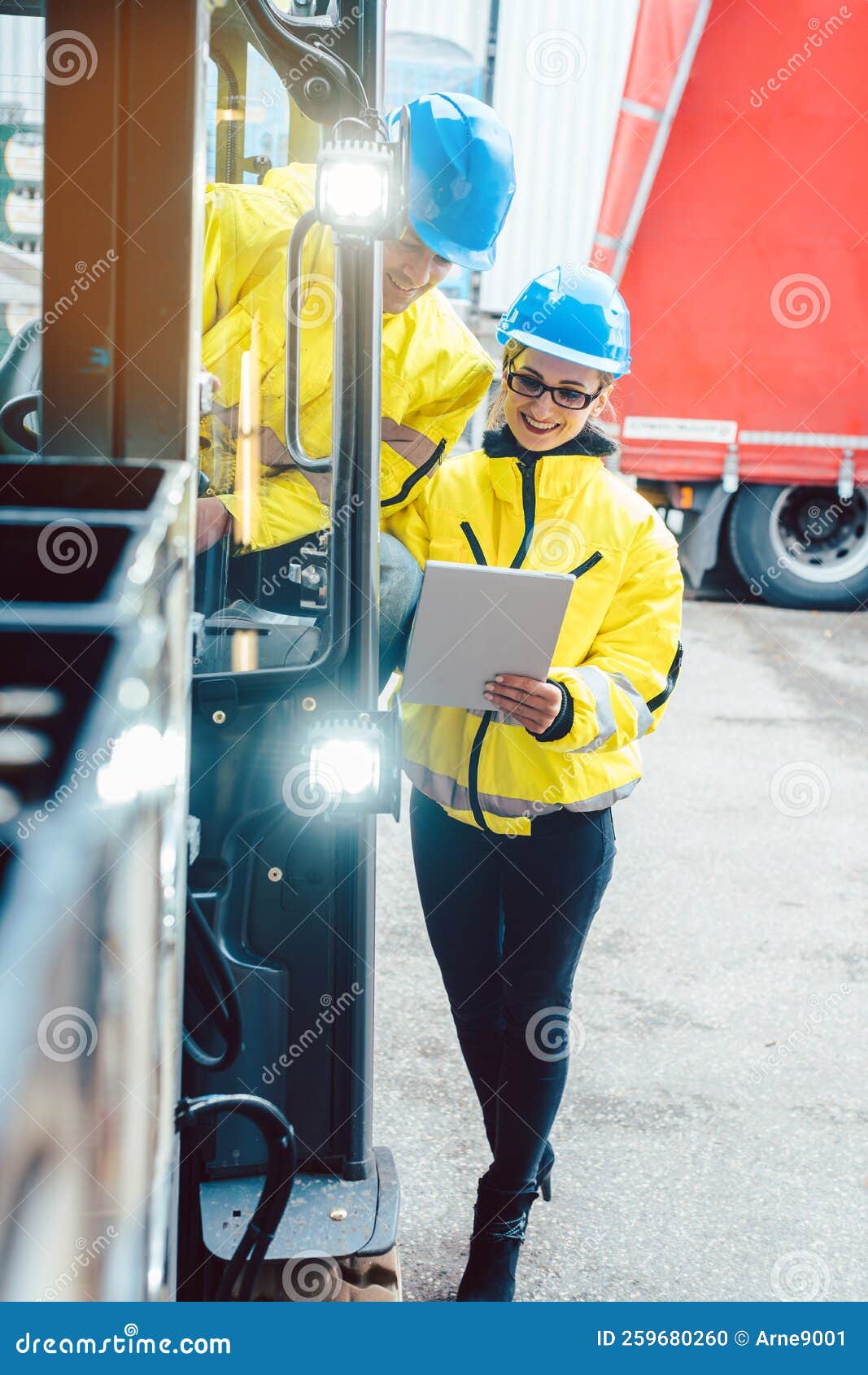 Worker and Manager at Distribution Center Stock Photo - Image of retail ...