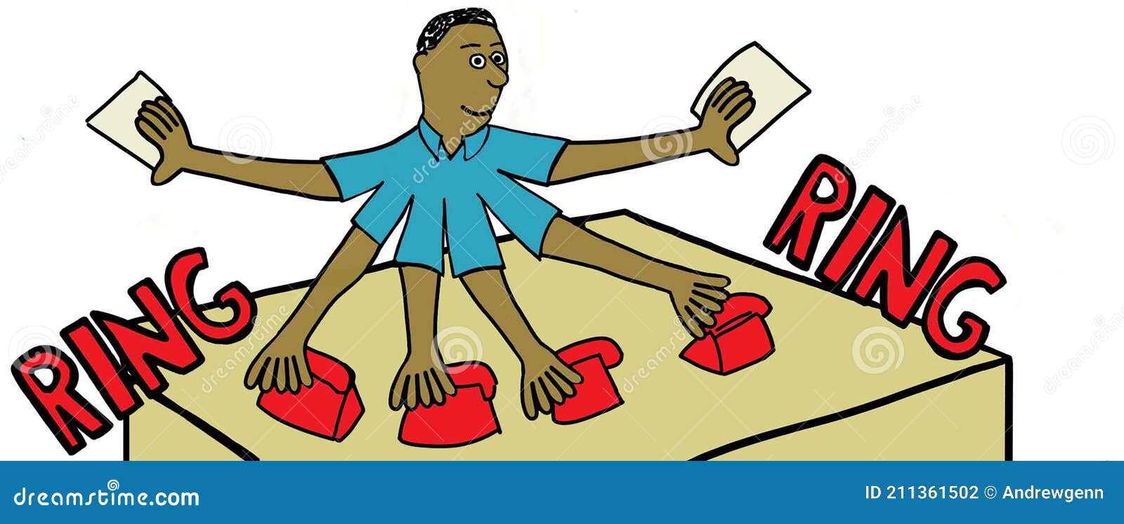 Worker with many arms stock illustration. Illustration of entrepreneur ...