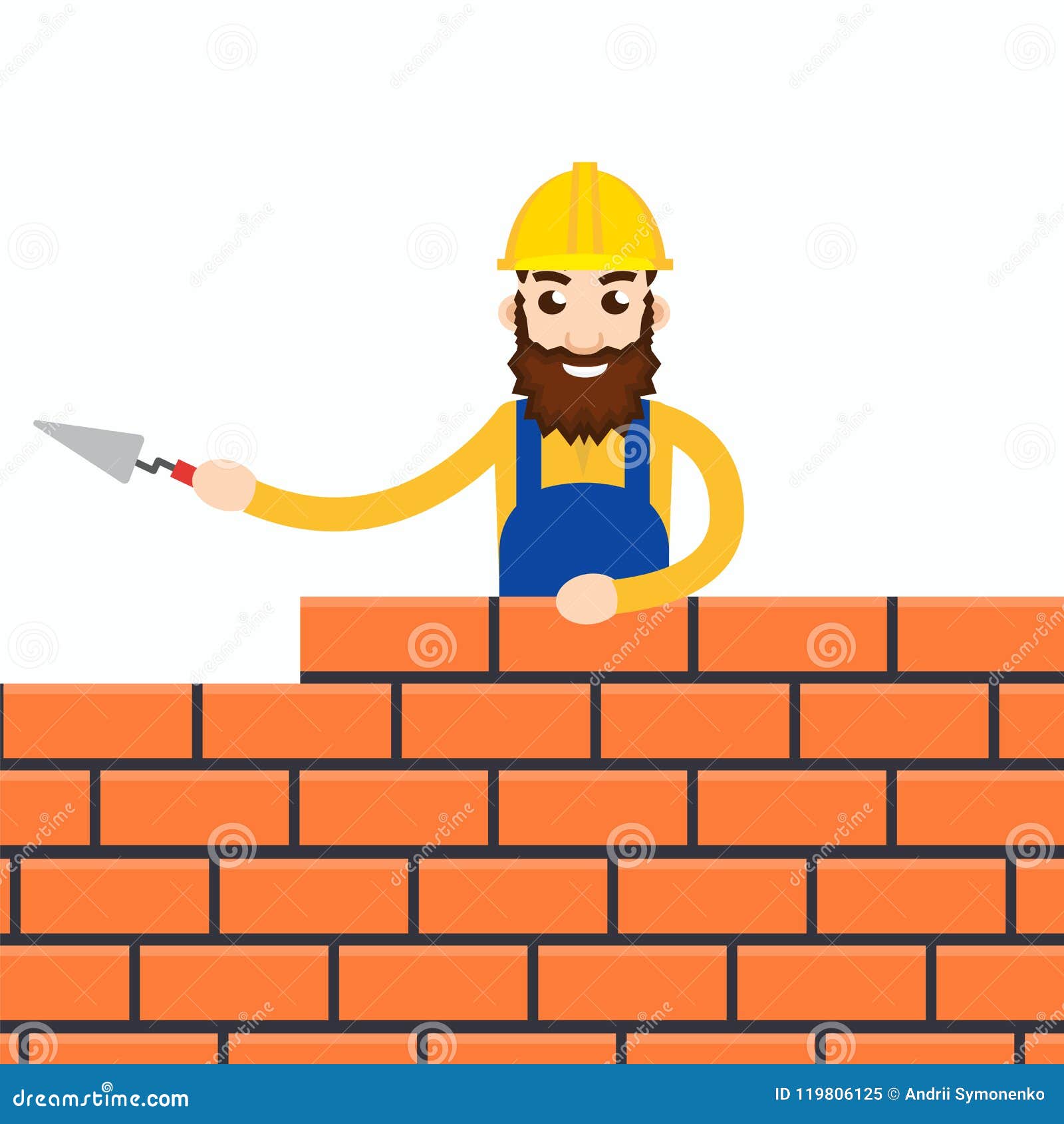 Worker or Masonry or Stonemason Stock Vector - Illustration of ...