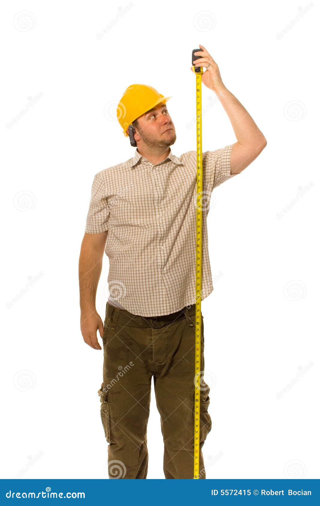 Worker with measure stock image. Image of corporate, tool - 5572415