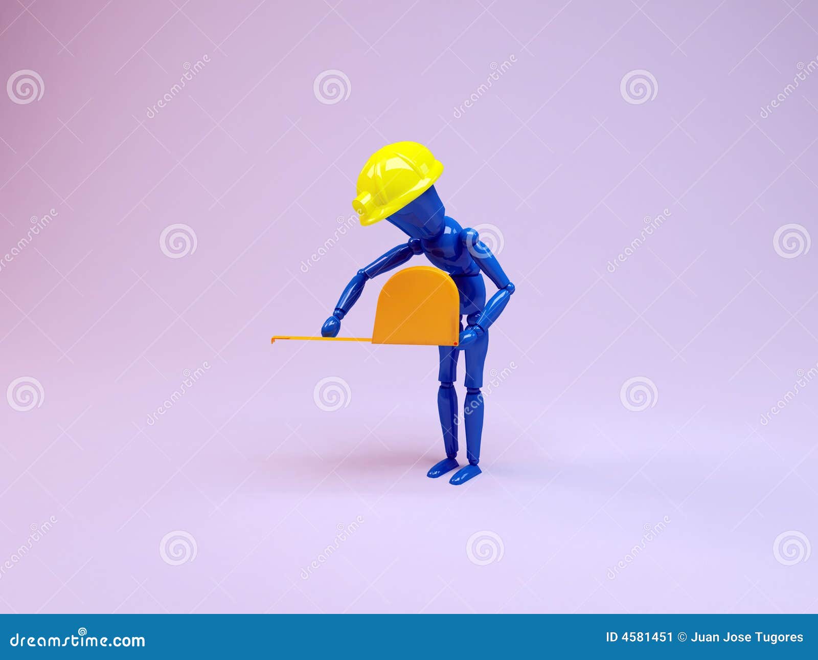 Worker with measure tape stock illustration. Illustration of engineer ...