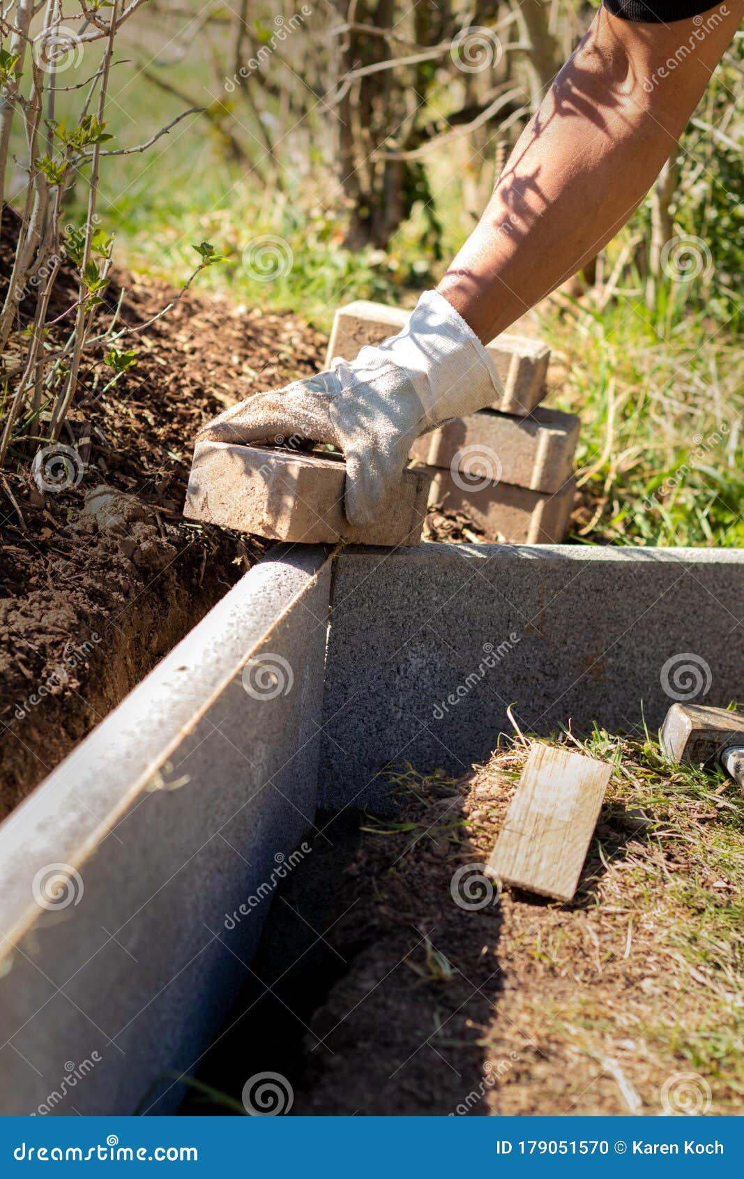 Worker Measures Roughly the Height of a Curb Stock Photo - Image of ...